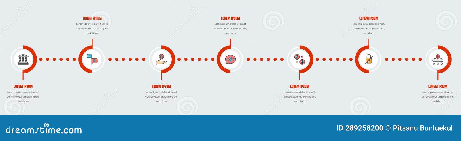 Infographic Template. Timeline with Icons Stock Illustration ...