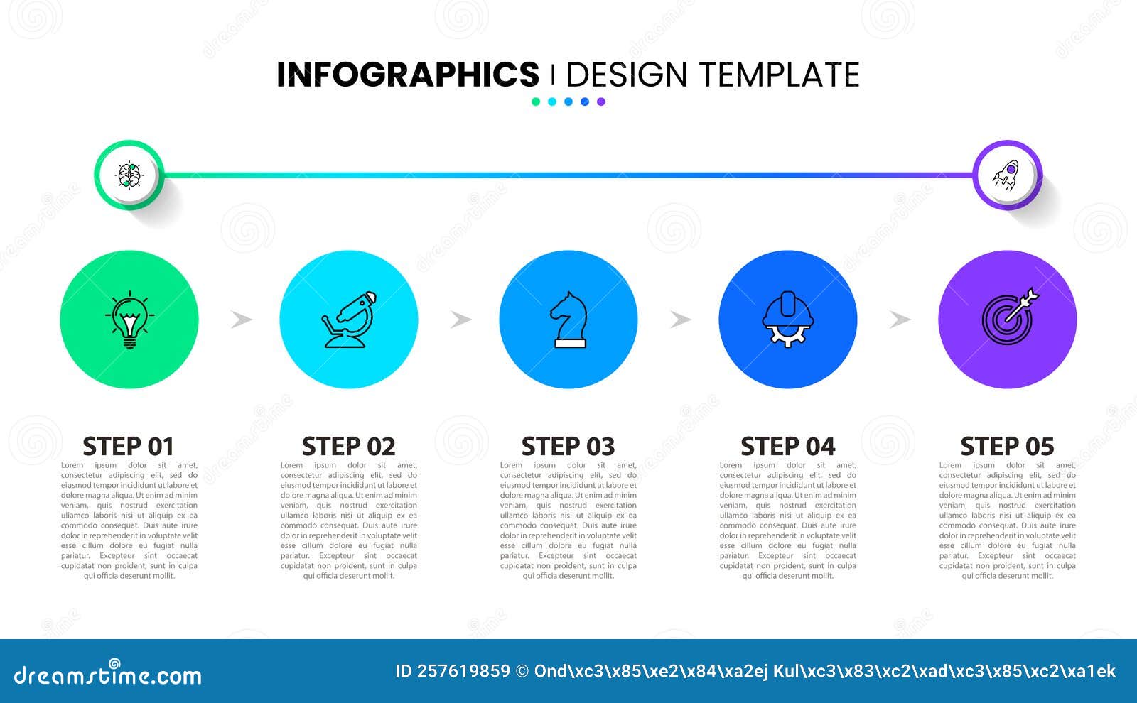 Infographic Template. Timeline with 5 Steps and Icons Stock Vector ...