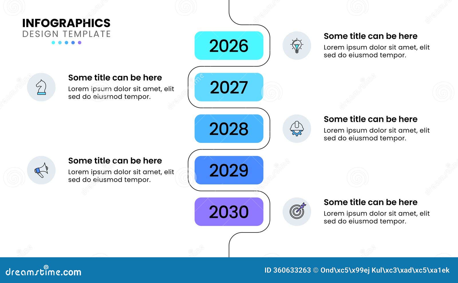 Infographic Template. Timeline with 5 Steps and Years Stock ...