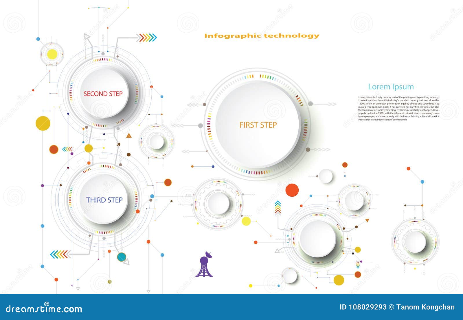 Infographic Template Timeline Technology Hi-tech Digital and Eng Stock ...