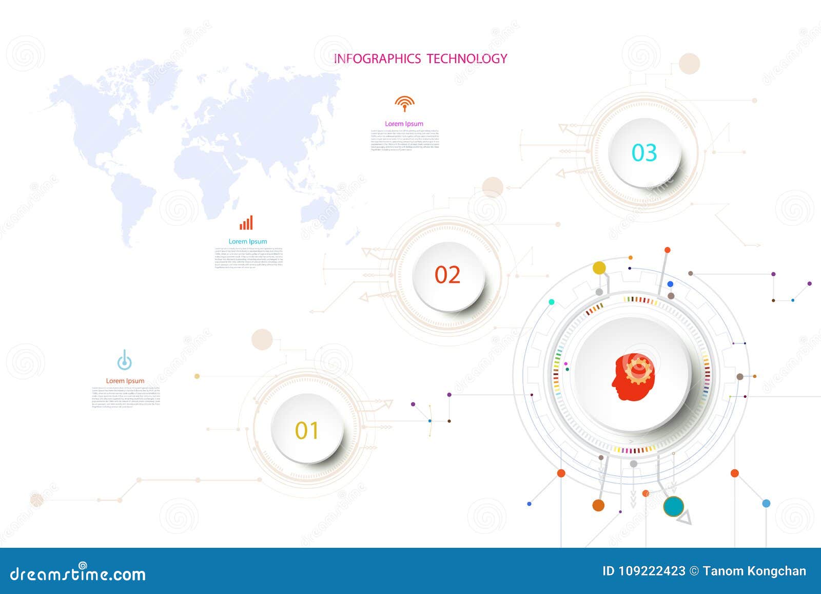 Infographic Template Timeline Technology Hi-tech Digital and Eng Stock ...