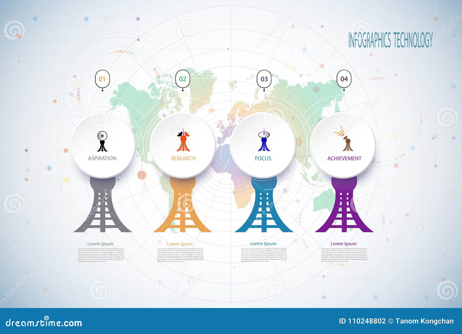 Infographic Template Timeline Technology Hi-tech Digital and Eng Stock ...