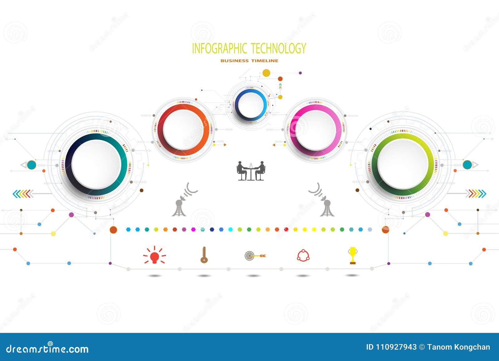 Infographic Template Timeline Technology Hi-tech Digital and Eng Stock ...
