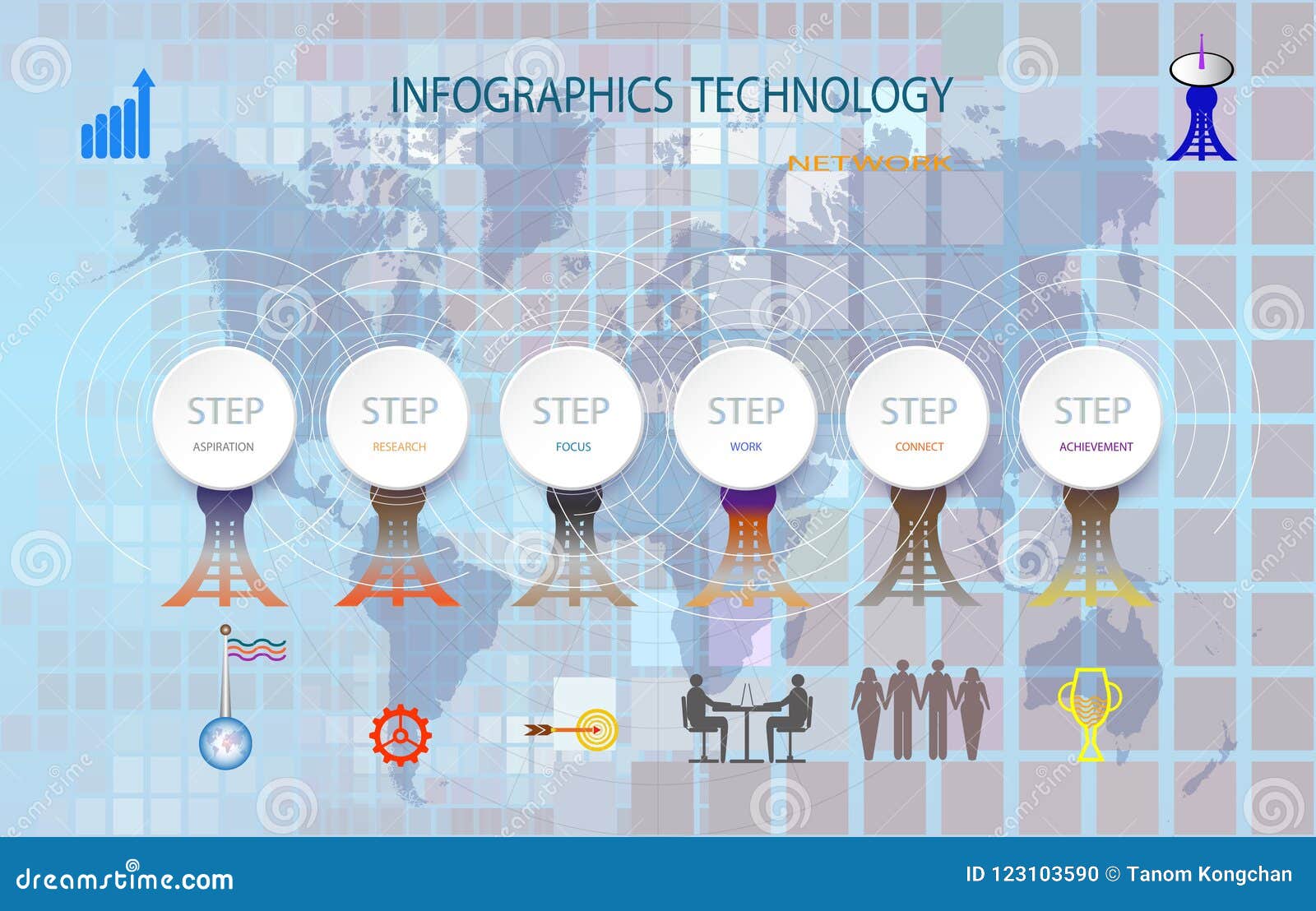 Infographic Template Timeline Technology Hi-tech Digital and Eng Stock ...