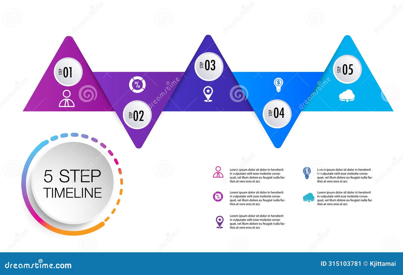 Infographic Template Triangle for Project and Planning 5 Ladders Level ...