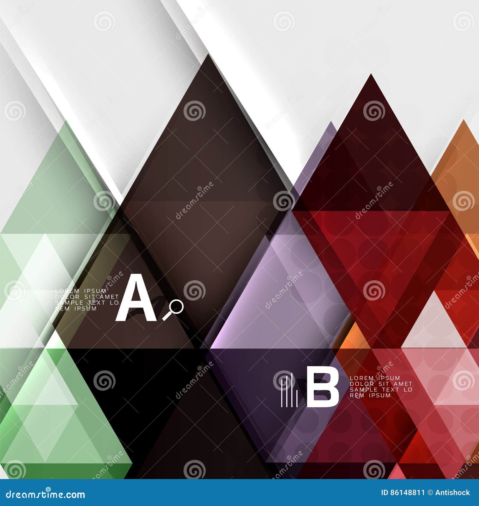 Infographic Template - Triangle Tiles Background Stock Vector ...