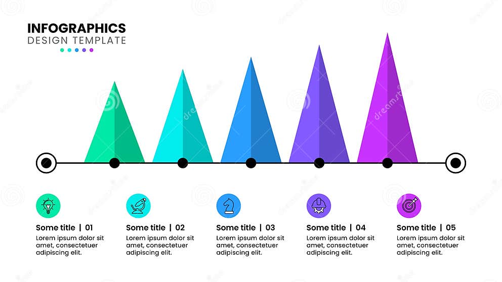 Infographic Template. Triangular Chart with 5 Steps Stock Illustration ...