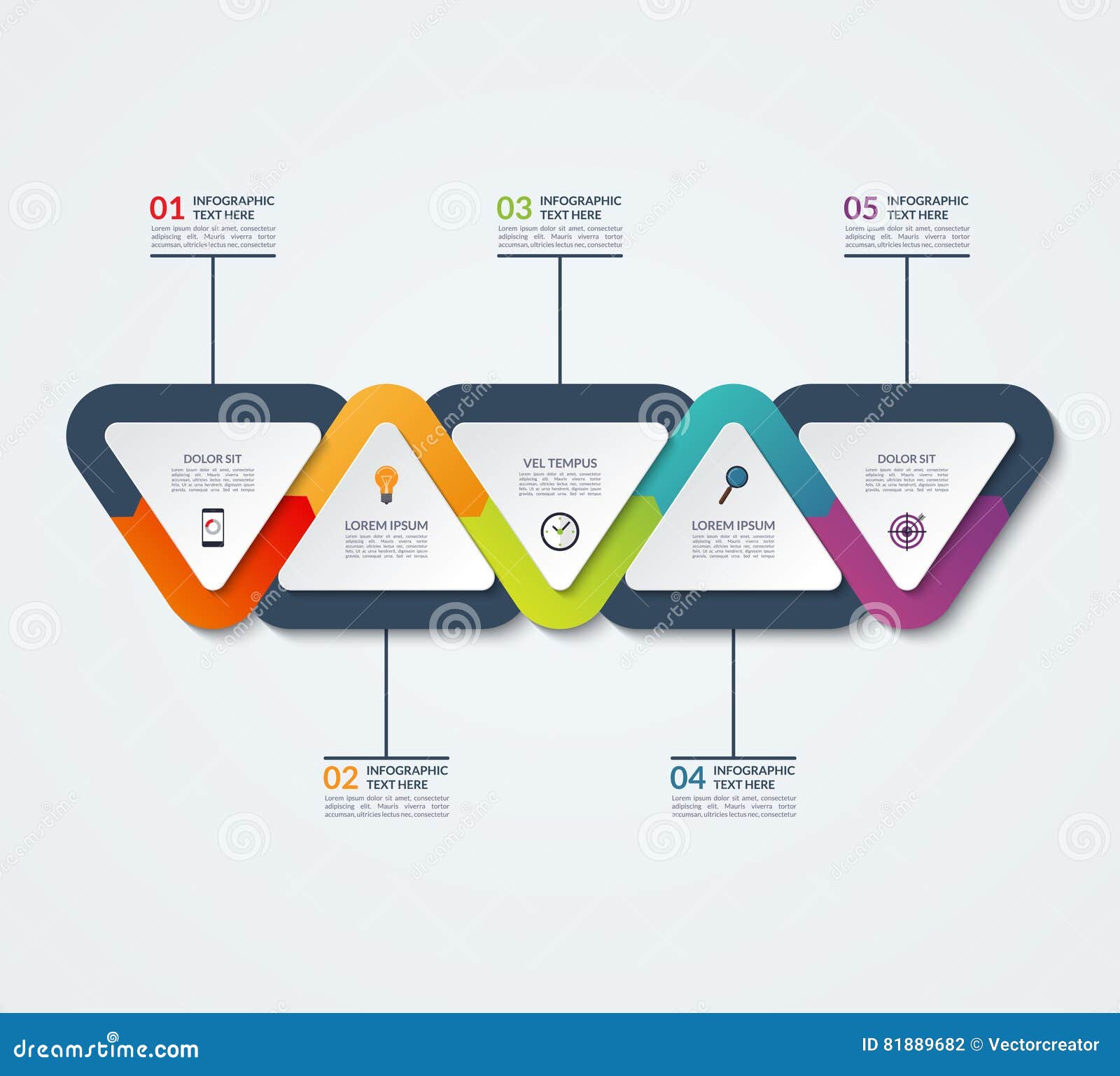 Infographic Template of Triangular Elements Stock Vector - Illustration ...