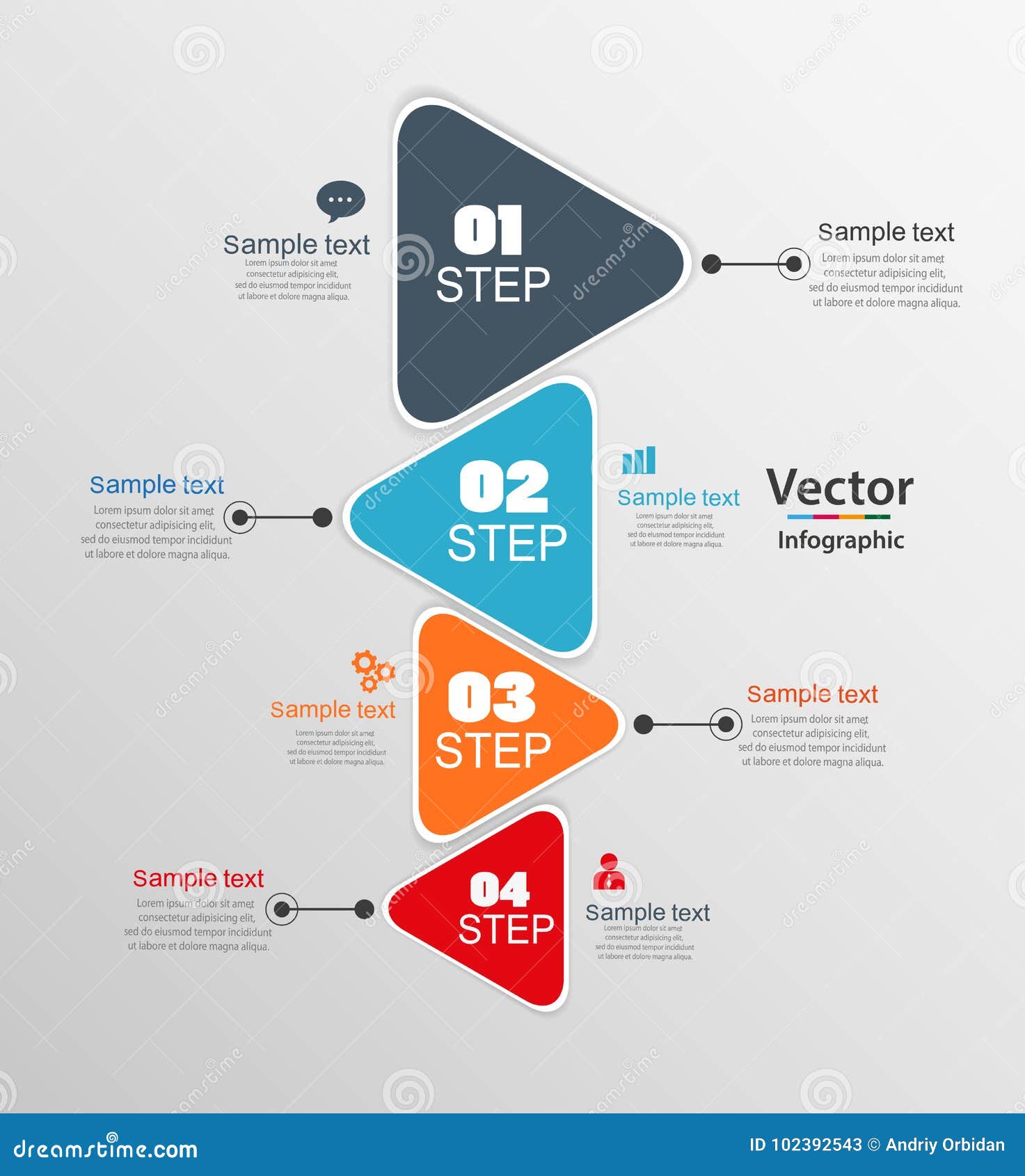 Infographic Template of Triangular Elements Stock Vector - Illustration ...