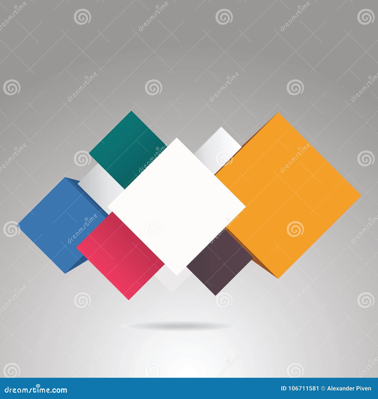 Infographic Template, Vector Empty Cubes And Squares | CartoonDealer ...