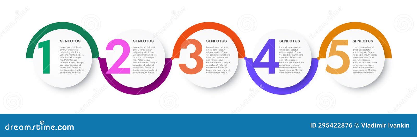 Infographic Template Vector Timeline Process 5 Option Stock ...