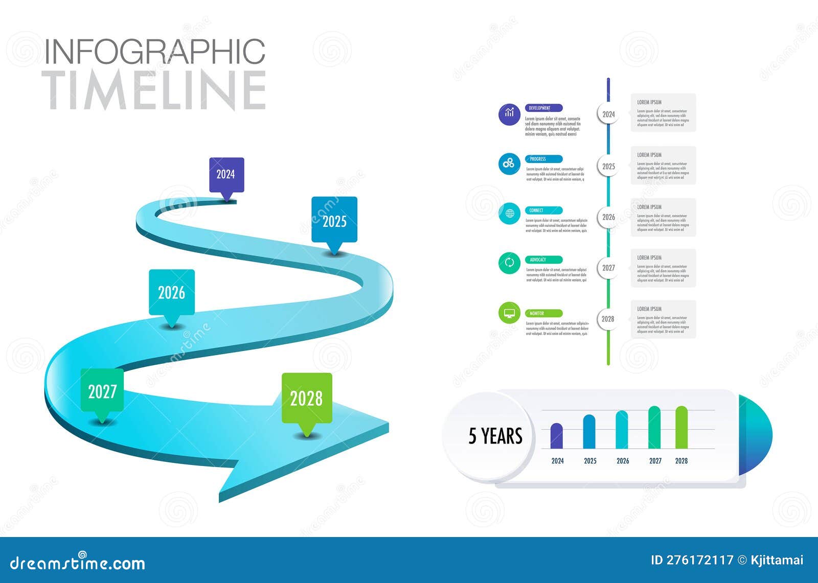 Infographic Template 5 Year Plan Framework Stock Illustration ...