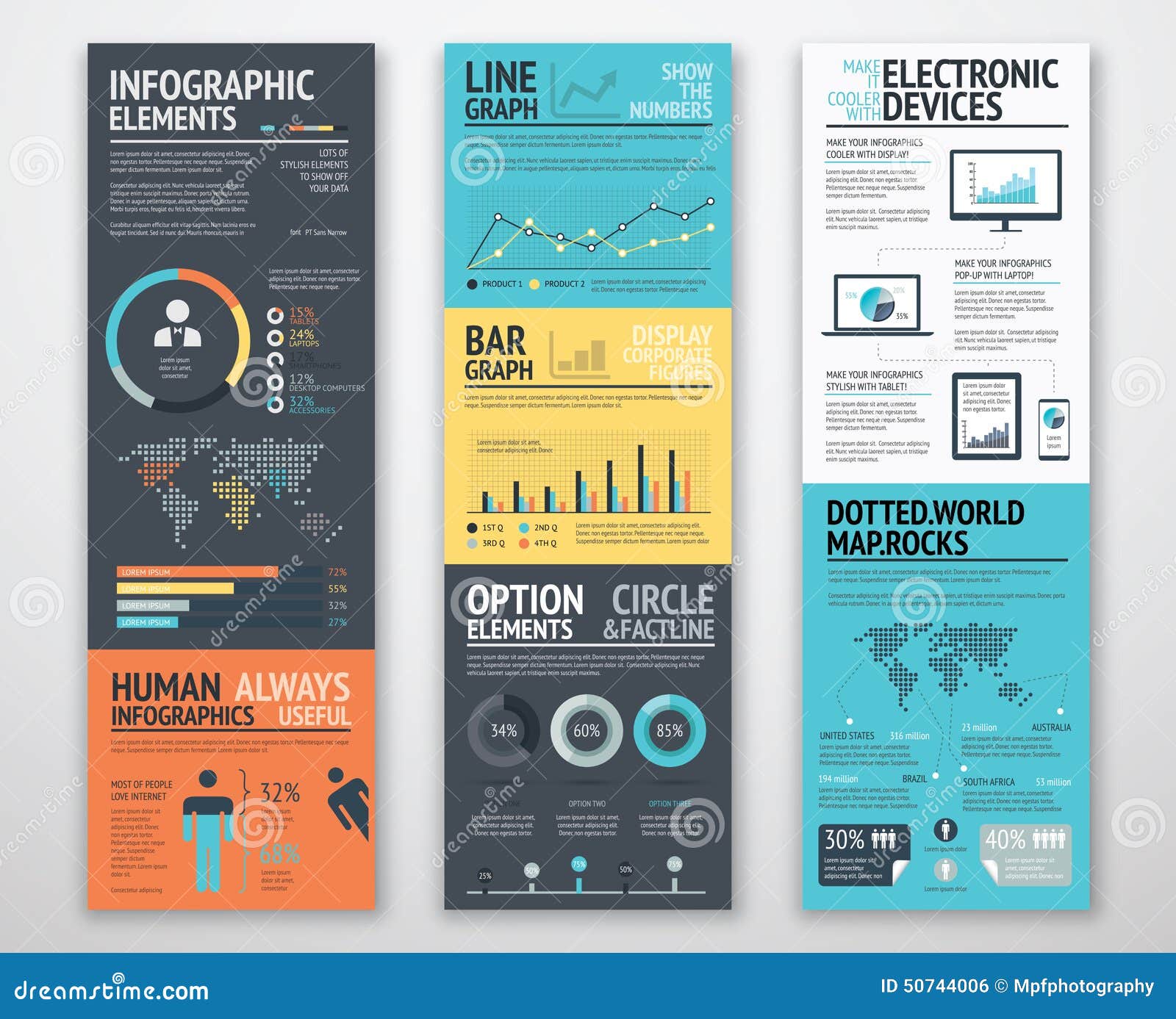 Infographic Templates in Well Arranged Order Ready for Use Stock Vector ...