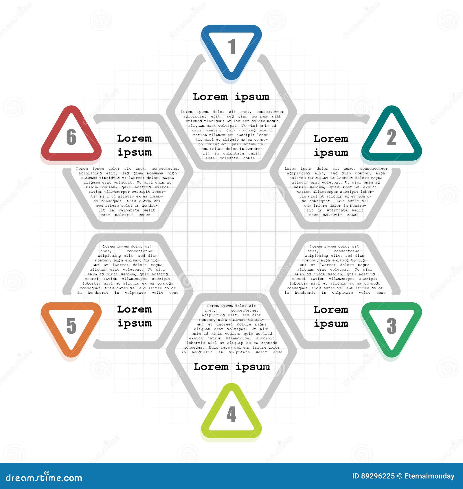 Infographic Tempplate 6 Steps Stock Vector - Illustration of abstract ...
