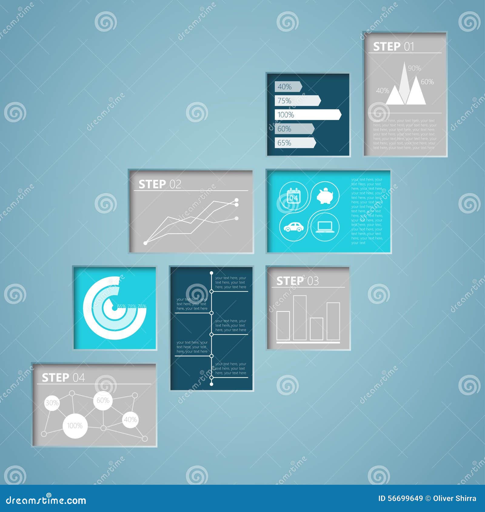 Infographic With Text Figures, Statistics Chart Vector Illustration ...