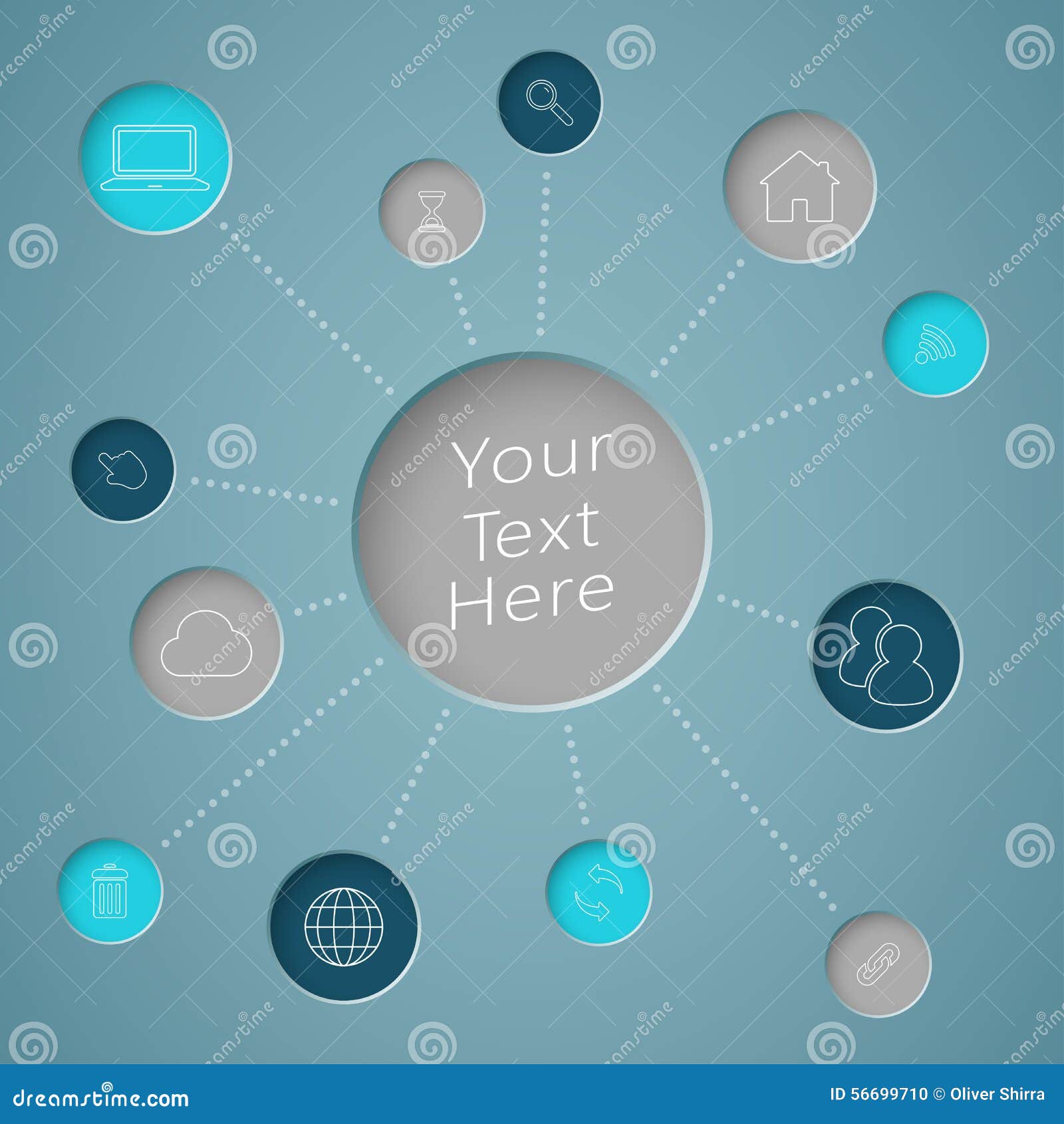Infographic Text Circle With Links To Web Icons Vector Illustration ...