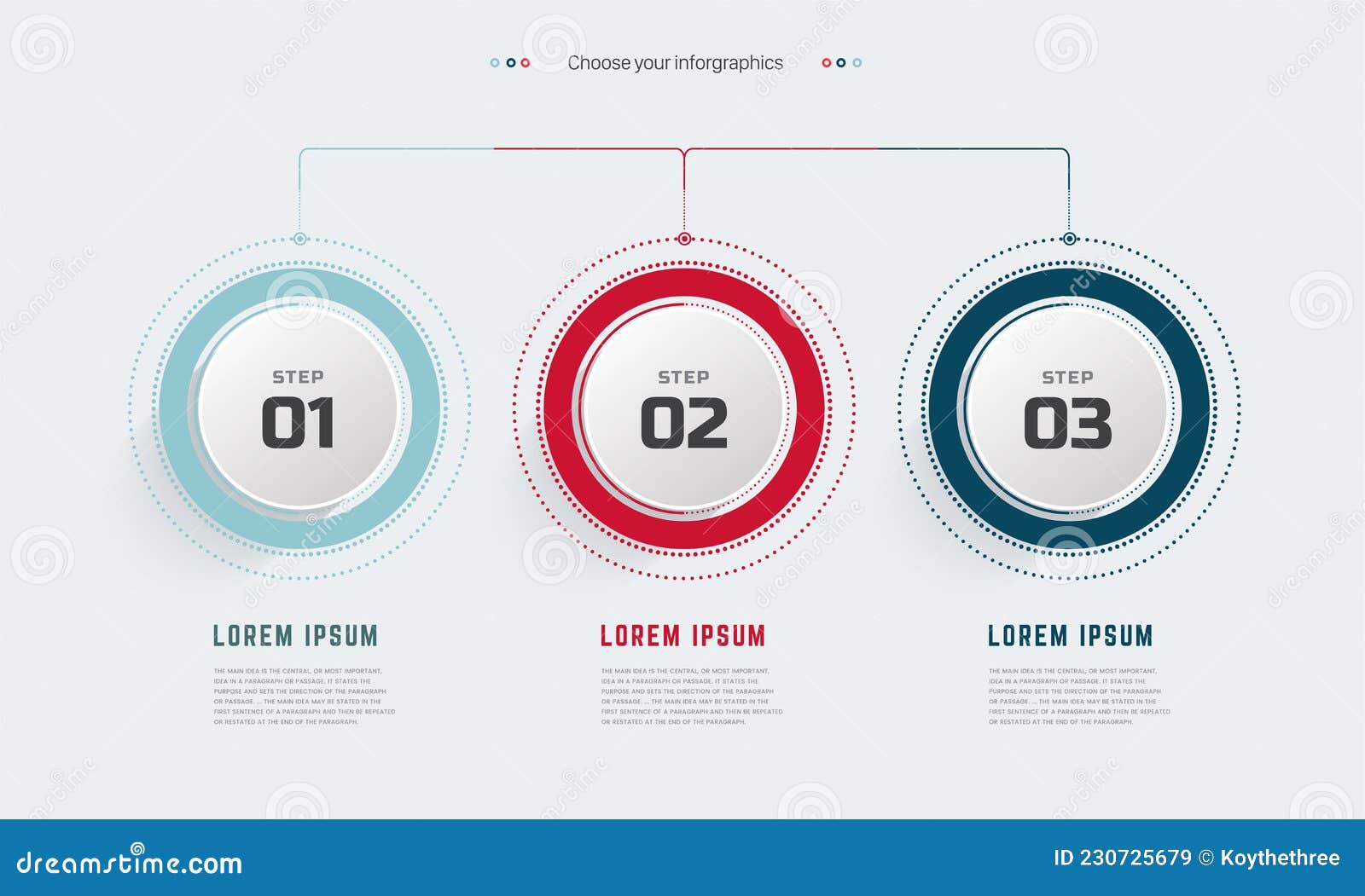 Trhree Infographic Design with Icons. 3 Options or 3 Steps Stock Vector ...