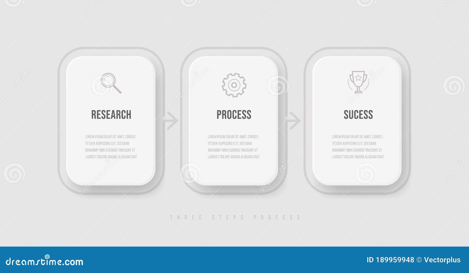 Infographic with Three Steps Process for Business Concept. Vector Flat ...