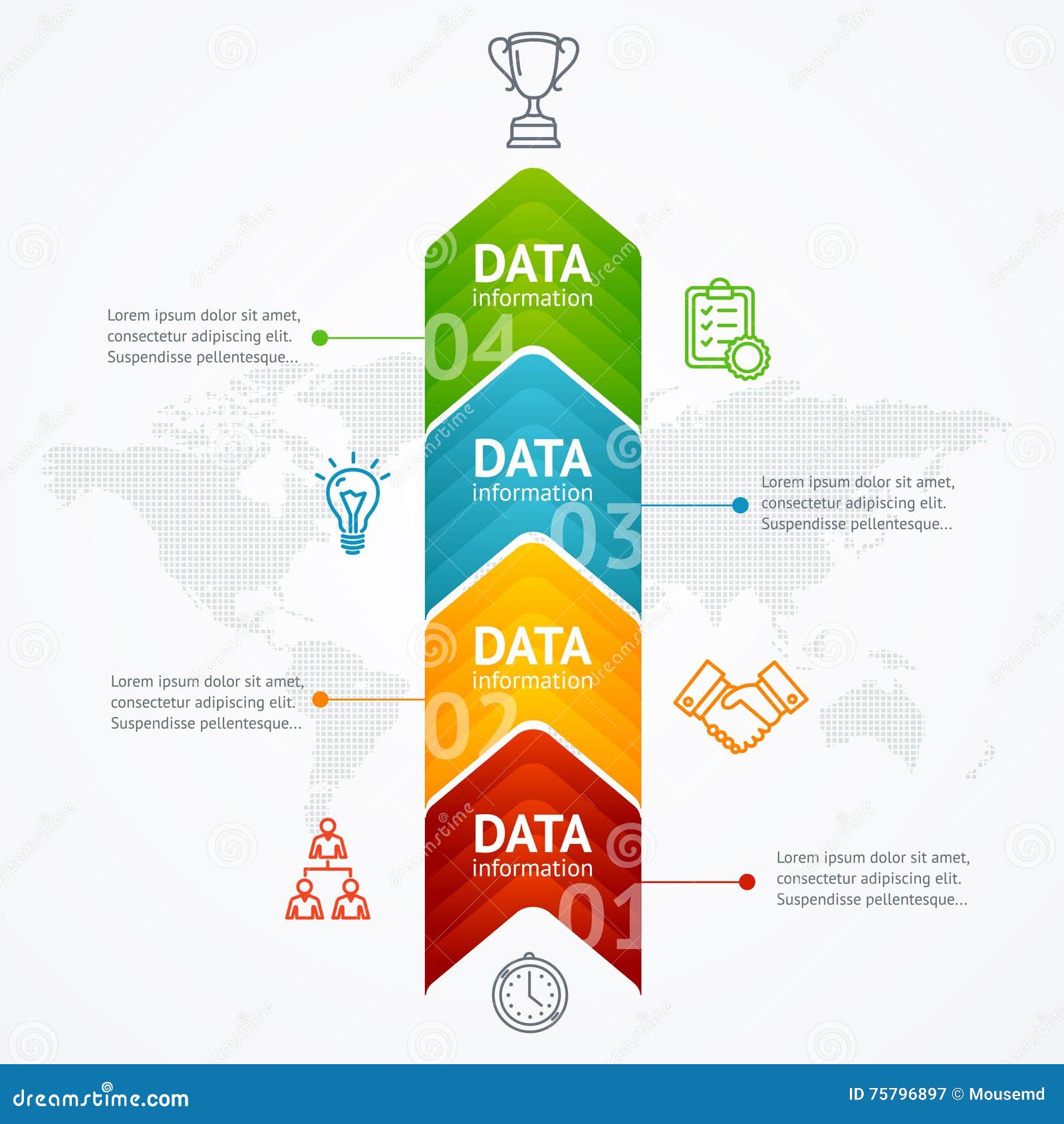 Infographic Timeline with Arrow. Vertical. Vector Stock Vector ...