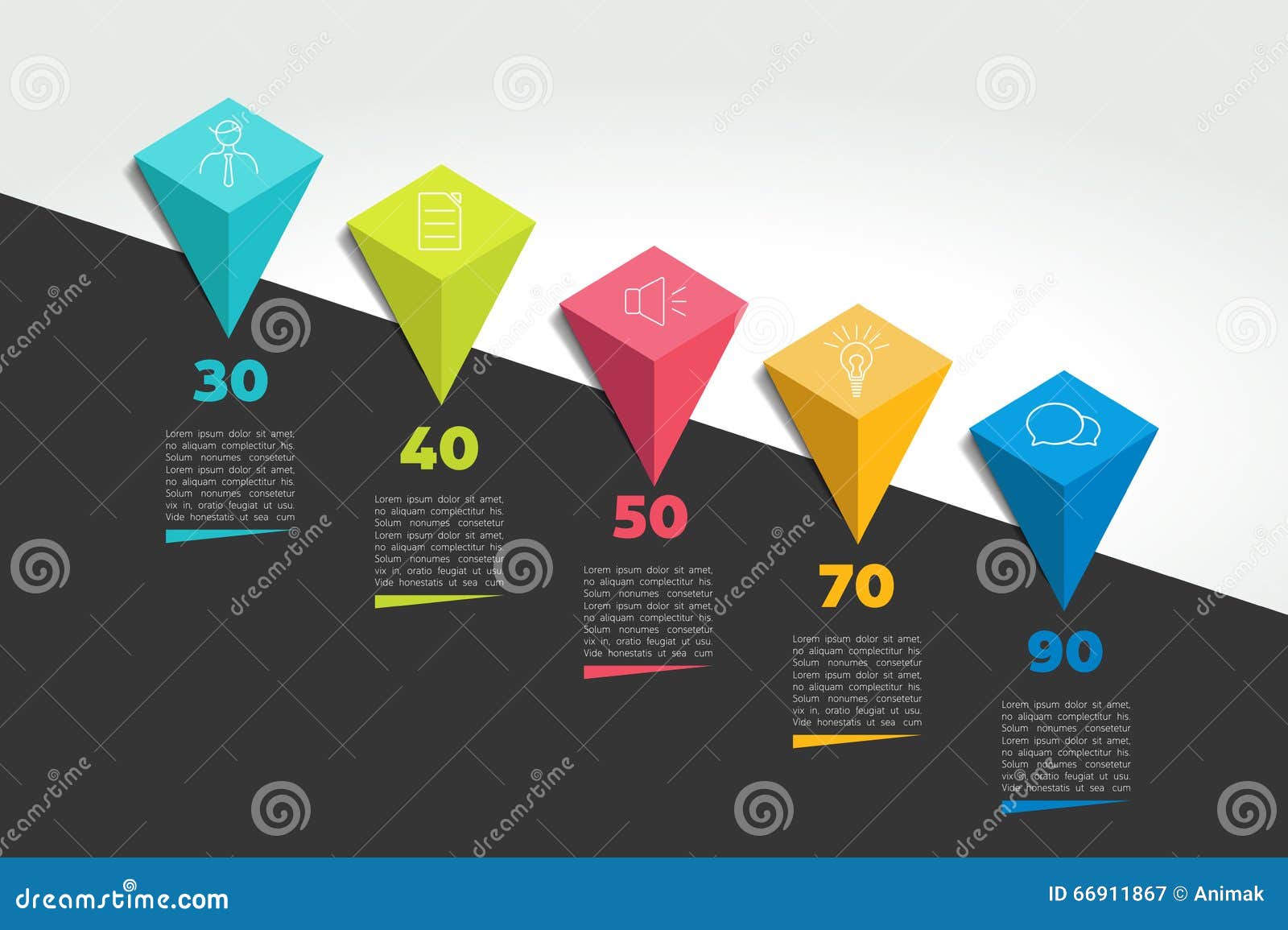Infographic Timeline Banner. Step by Step Report Template Stock Vector ...