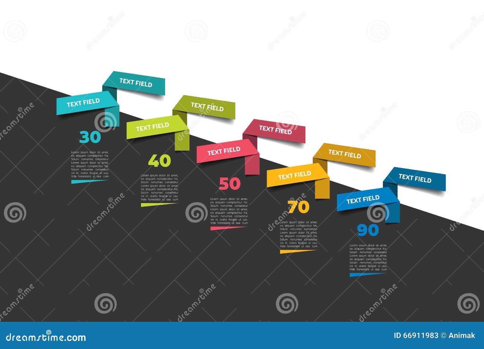 Infographic Timeline Banner. Step by Step Report Template Stock Vector ...