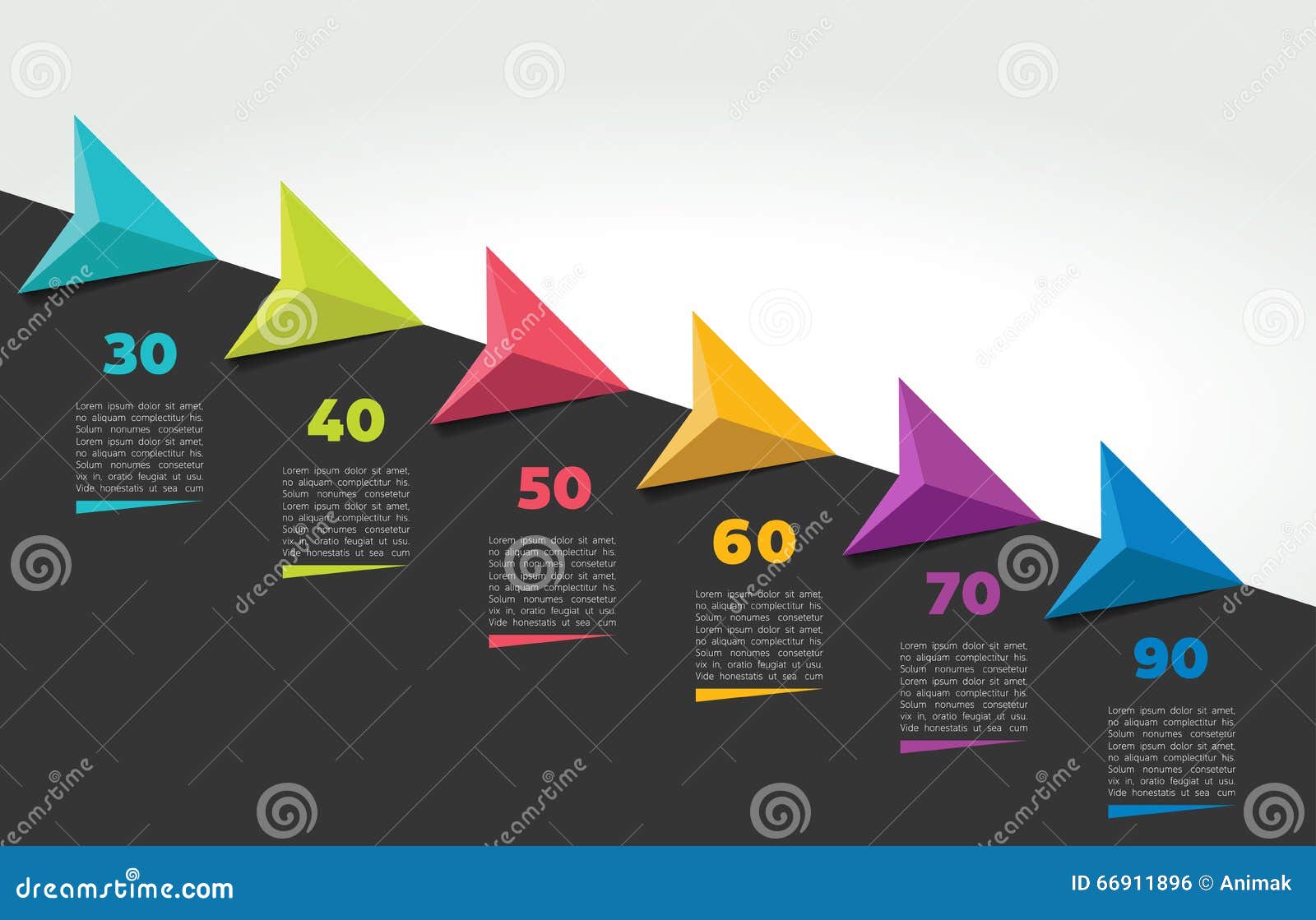 Infographic Timeline Banner. Step by Step Report Template Stock Vector ...
