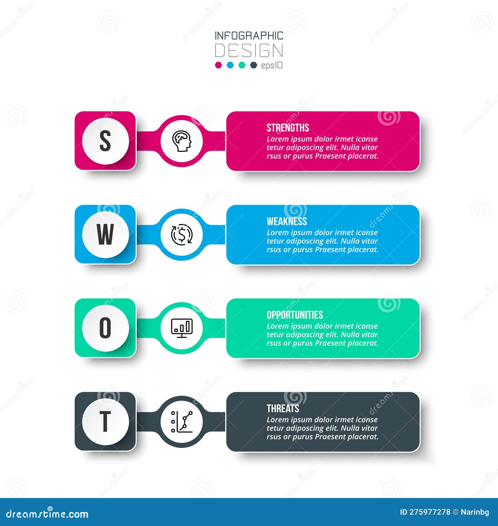 Infographic Template Business Concept with Swot Analysis Stock Vector ...