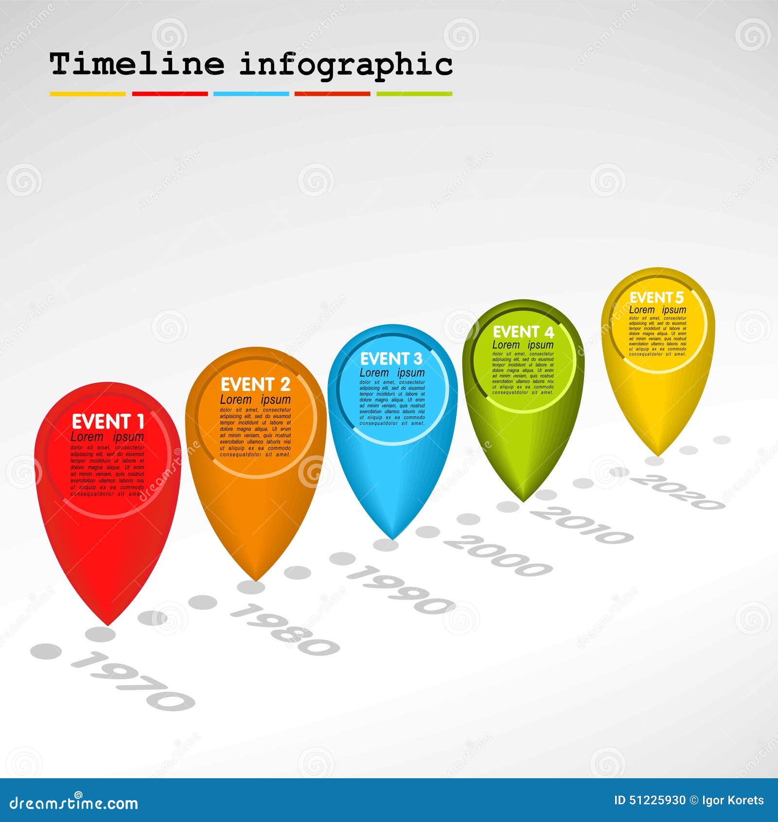 Infographic Timeline with Colorful Bubbles Stock Illustration ...