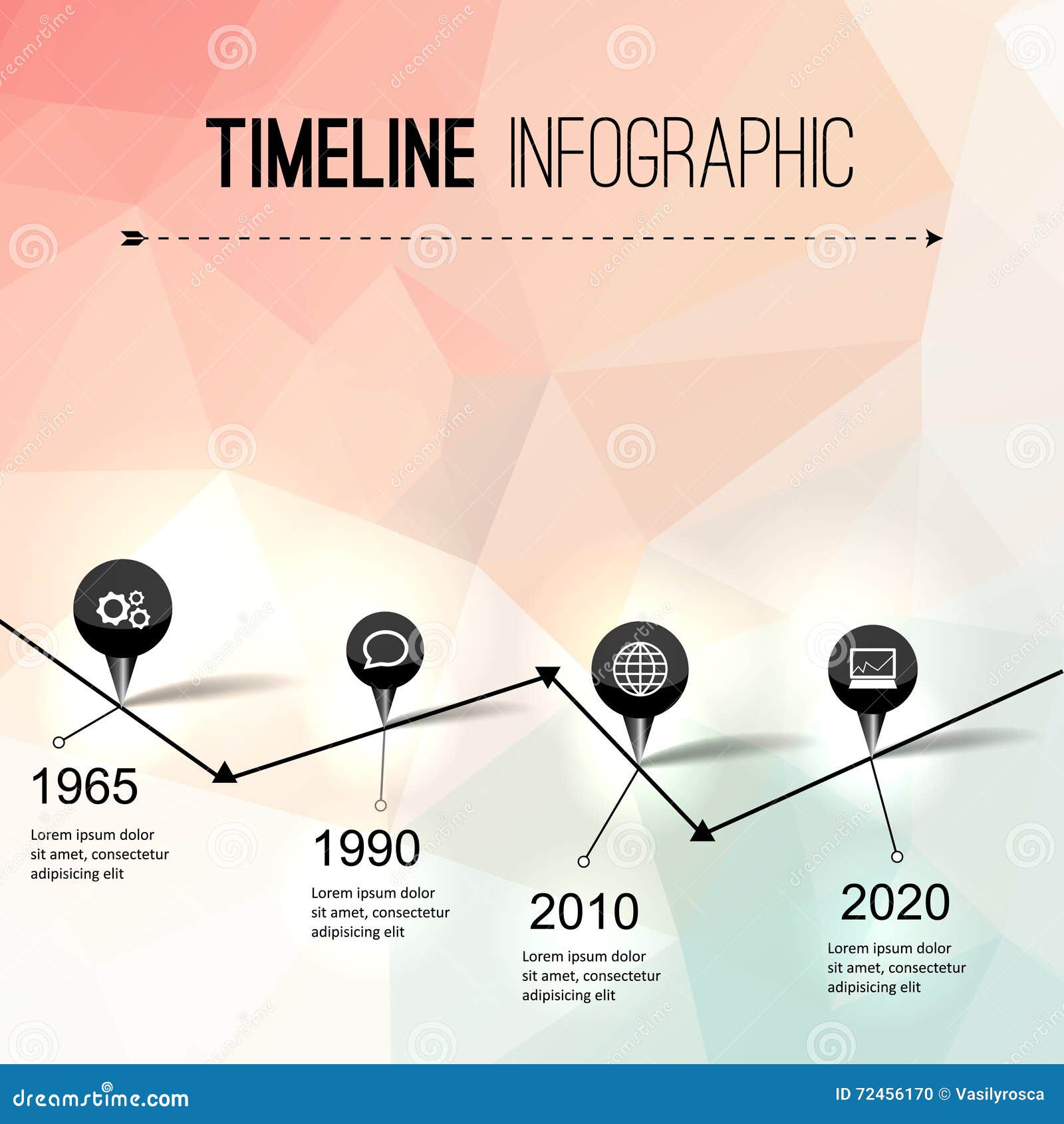 Infographic Timeline Design, Concept - Template with Points. Idea To ...