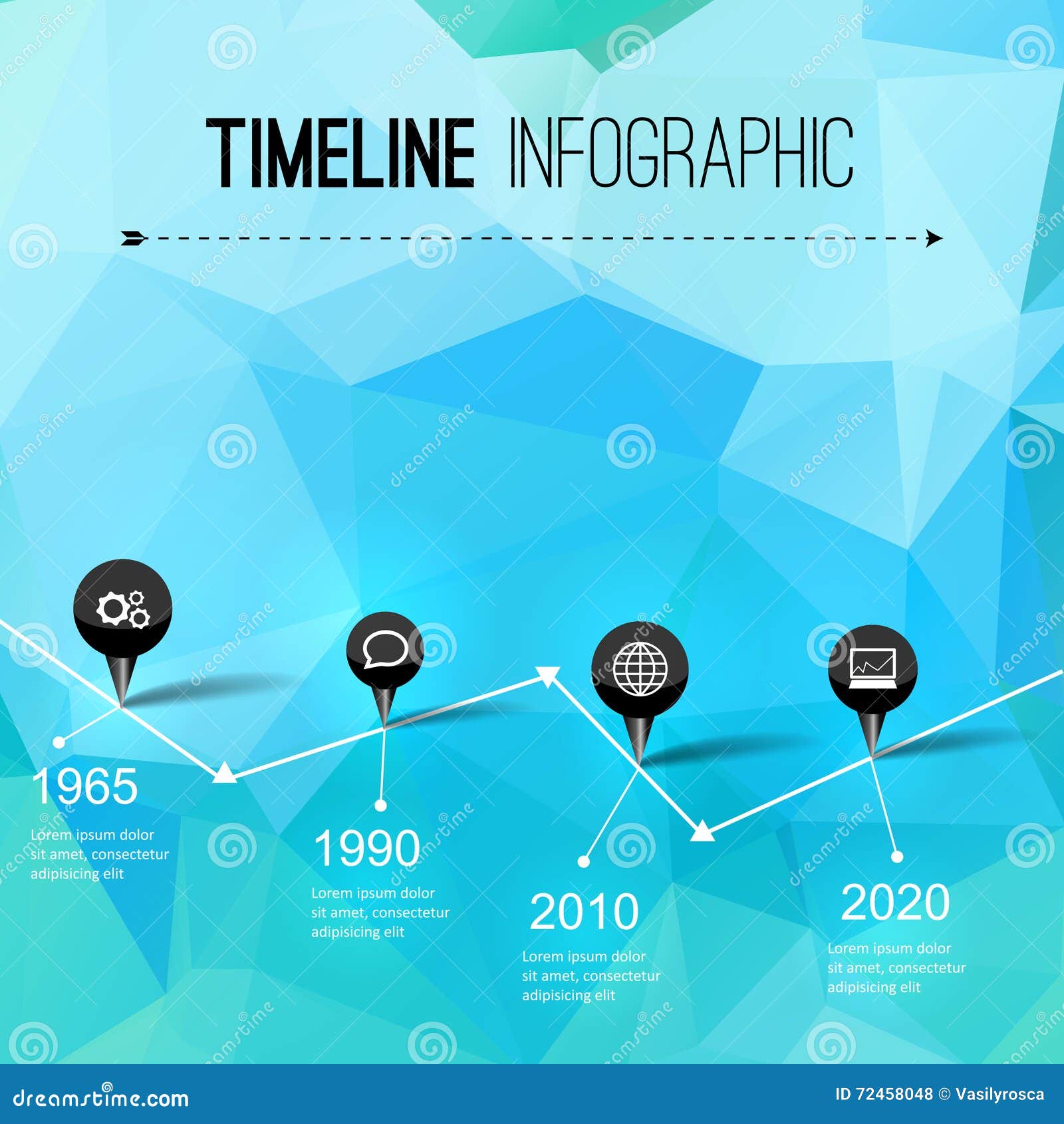 Infographic Timeline Design, Concept - Template with Points. Idea To ...