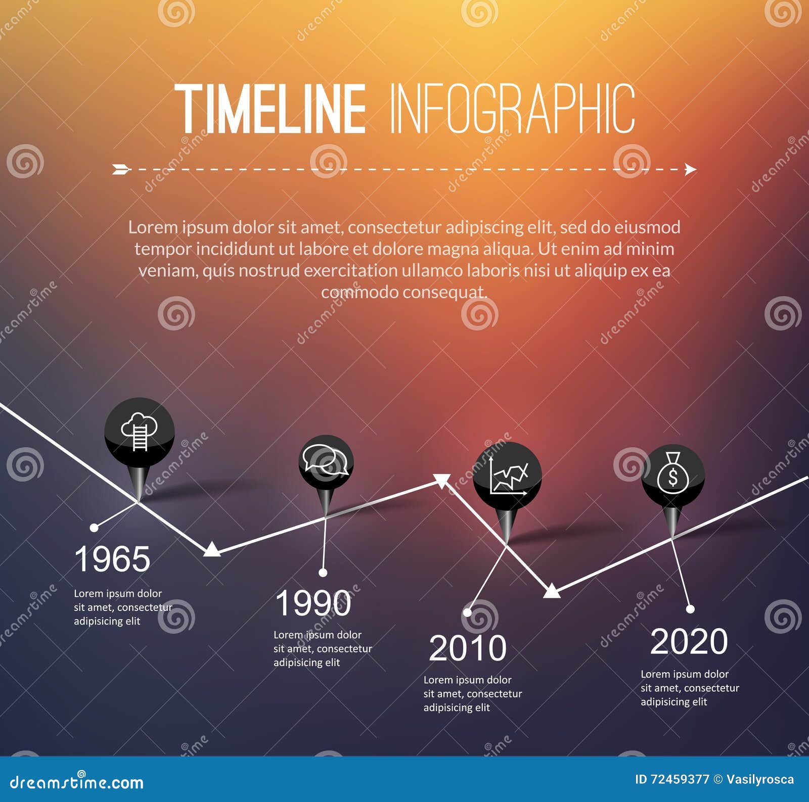 Infographic Timeline Design, Concept - Template with Points. Idea To ...