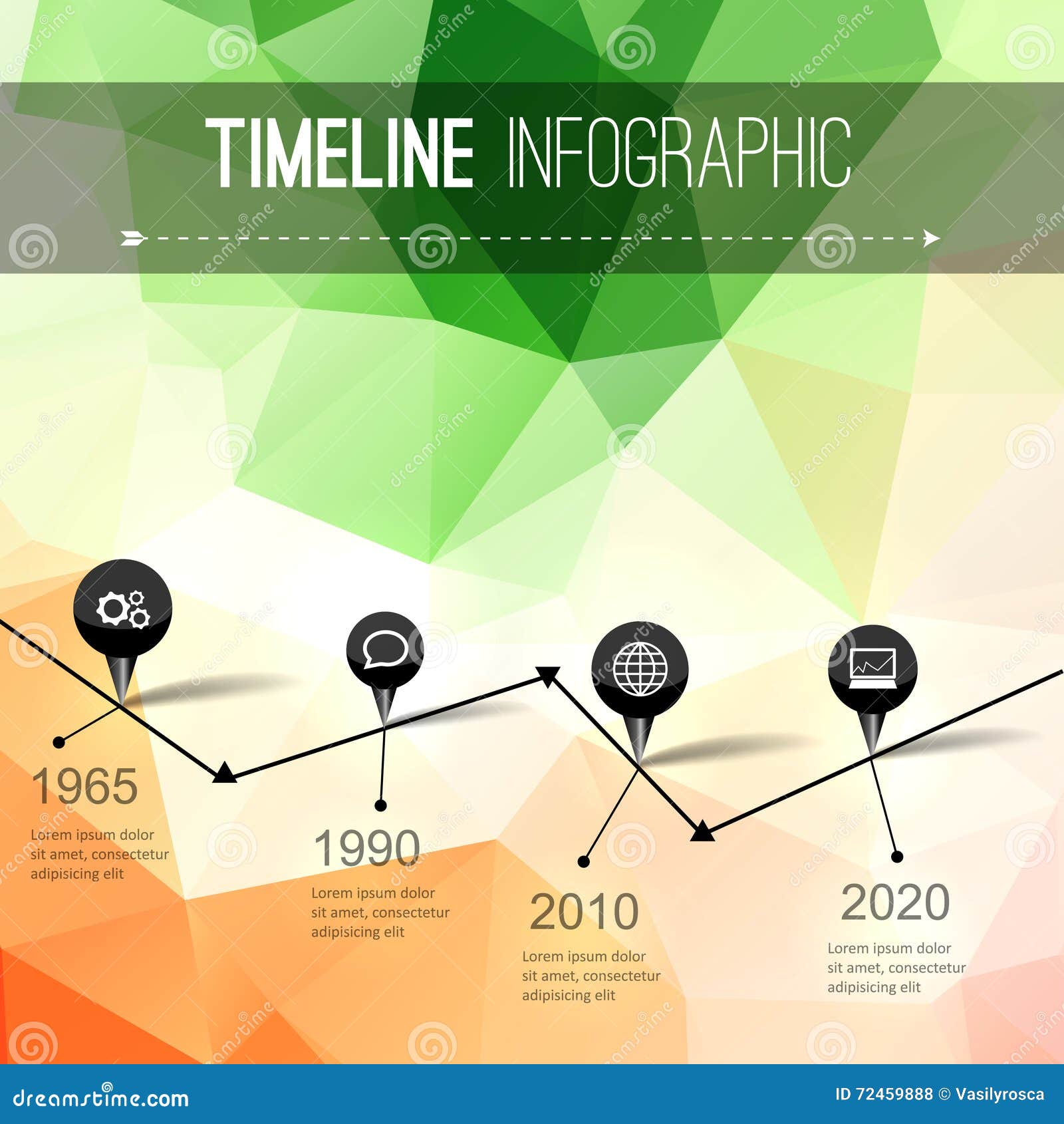 Infographic Timeline Design, Concept - Template with Points. Idea To ...