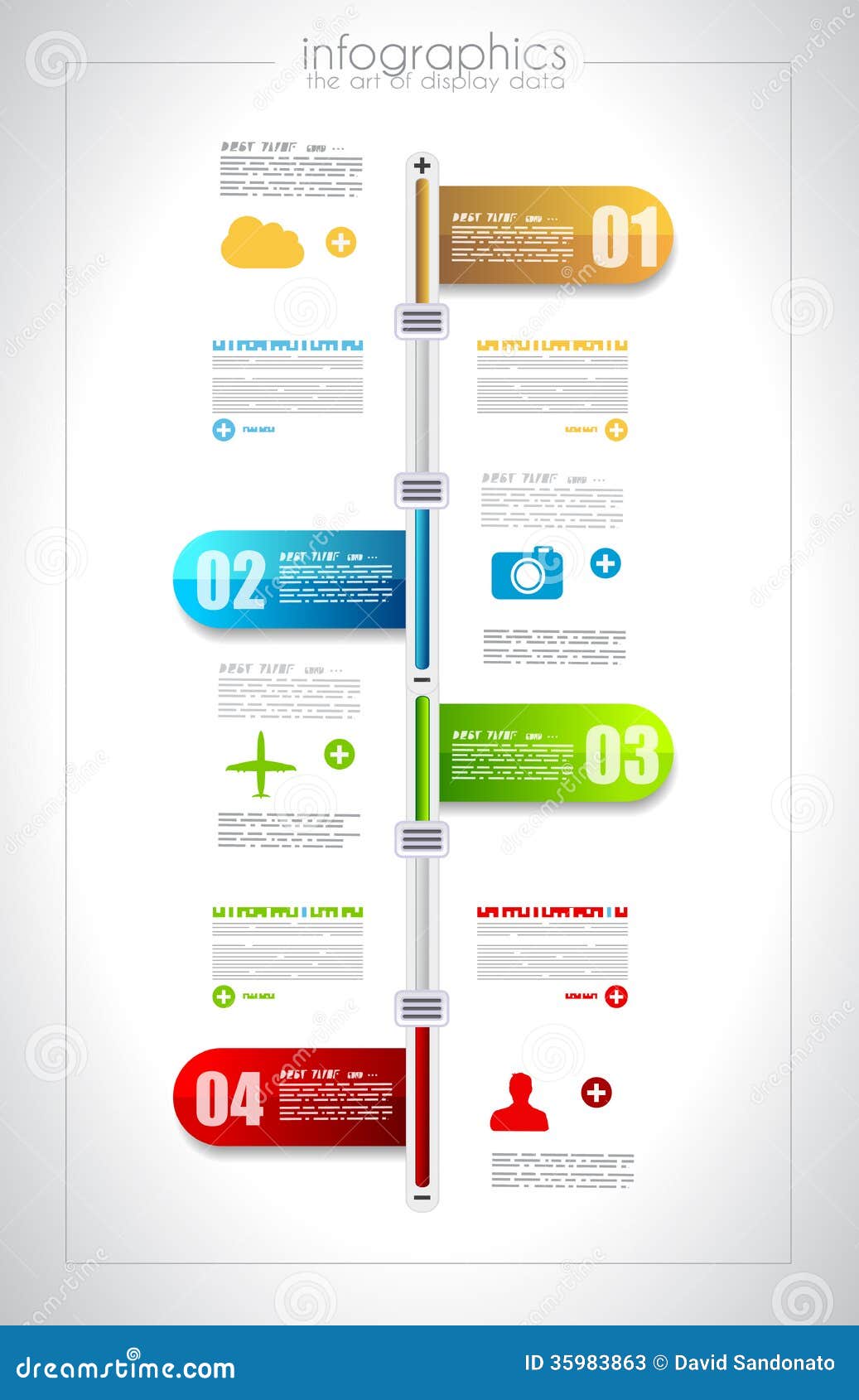 Infographic Timeline Design Template with Paper Tags Stock Illustration ...