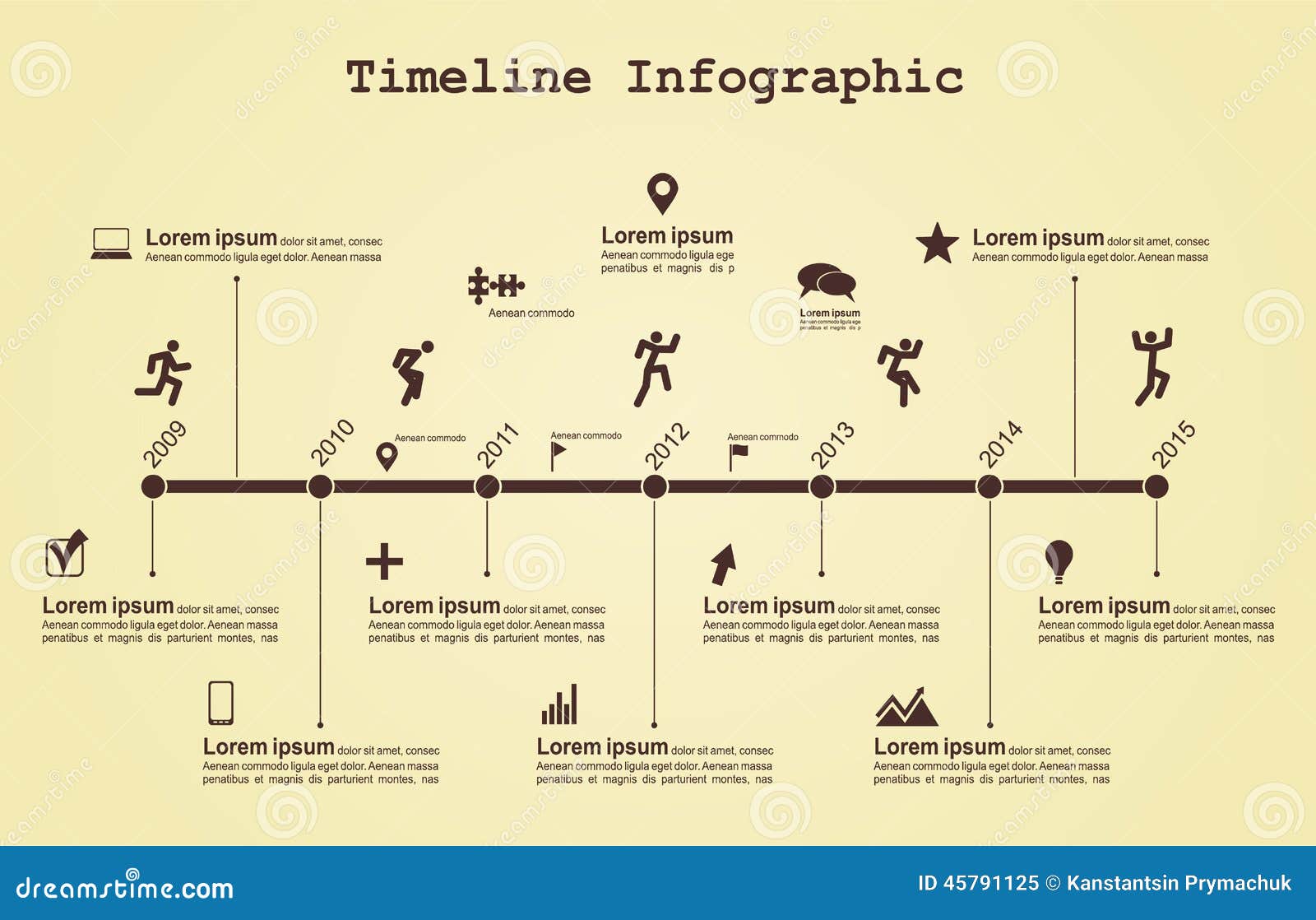 Infographic Timeline Elements with Icons. Vector Stock Vector ...
