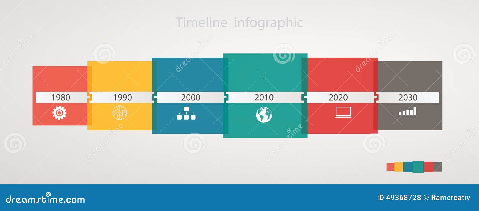 Infographic Timeline with Icons, Step by Step Anual Structure Stock ...