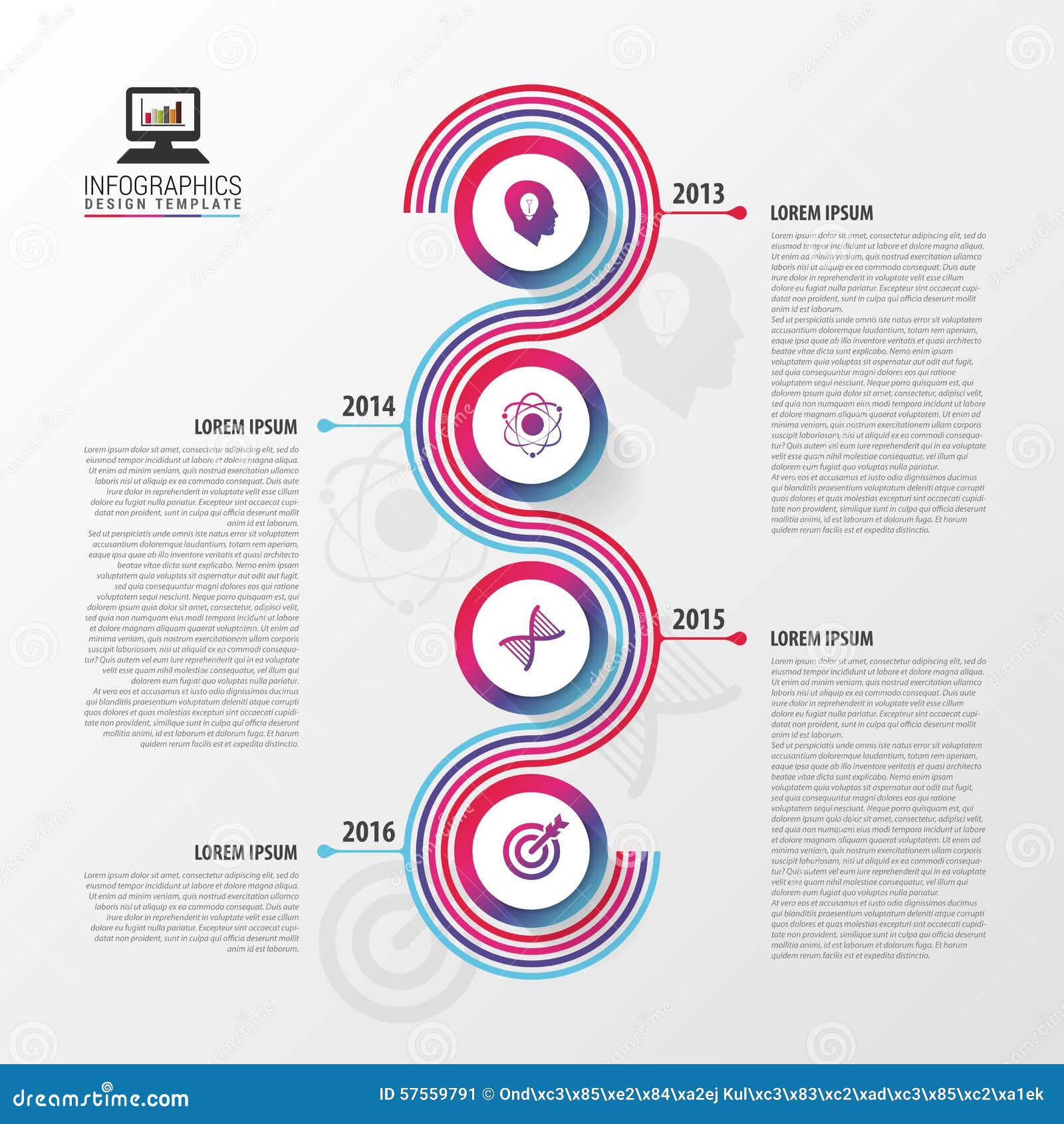 Infographic Timeline. Modern Spiral Business Template Stock Vector ...
