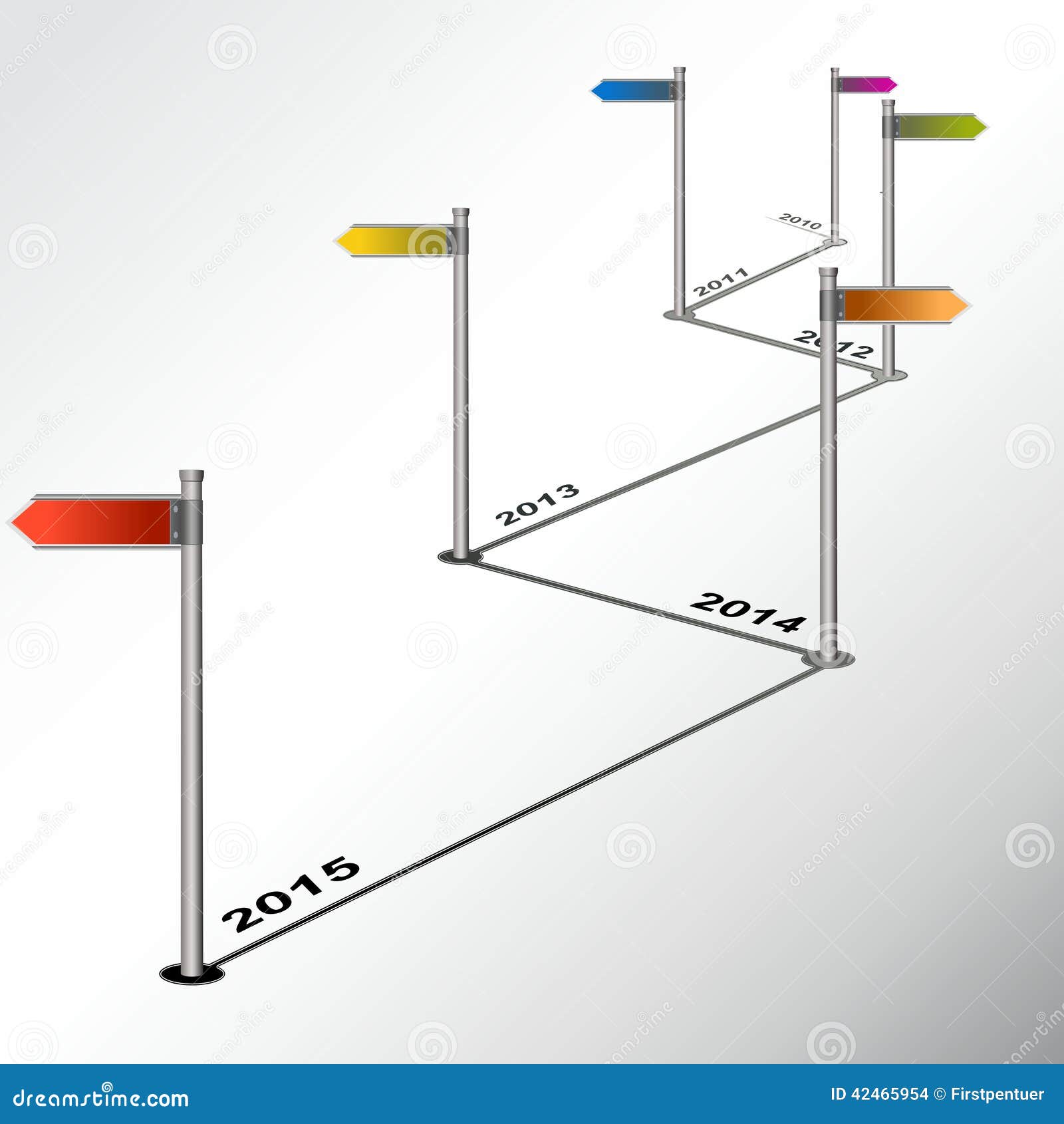 Infographic Timeline Report With Colored Guideposts Stock Photo ...