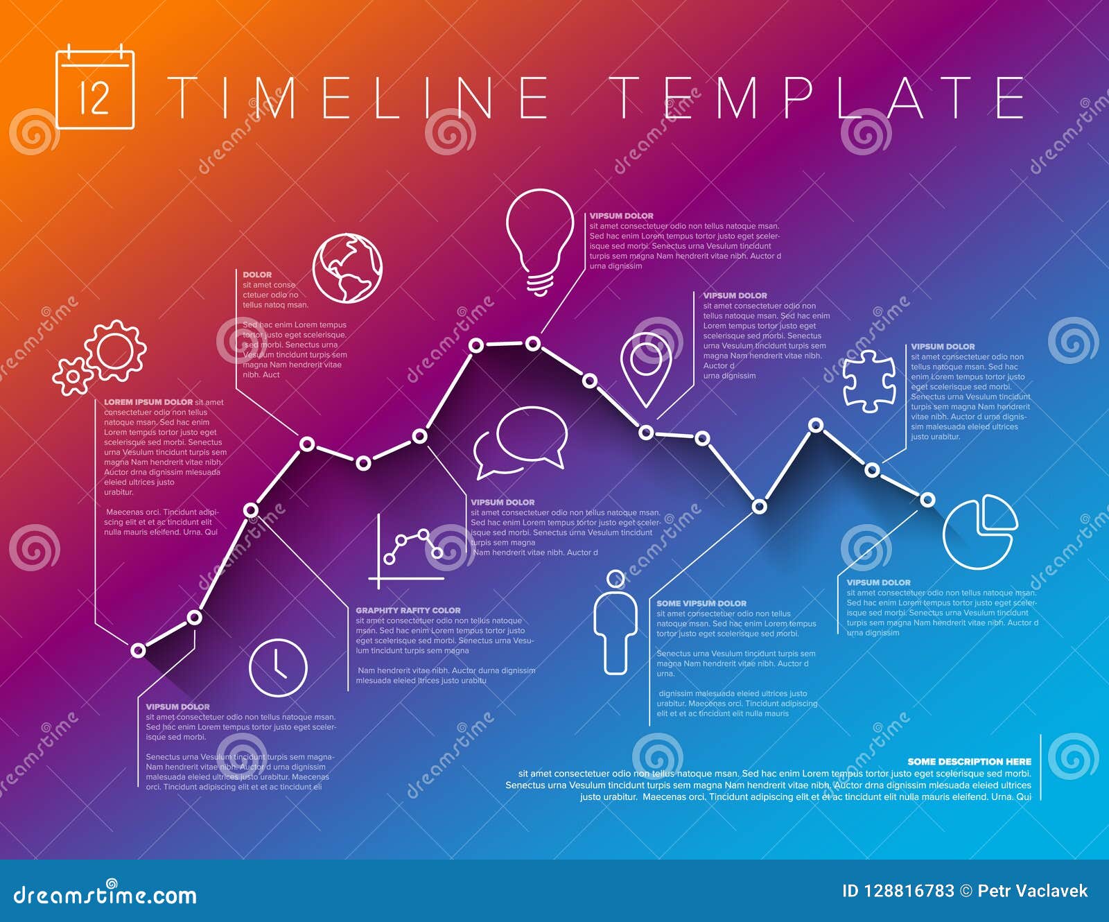 Infographic Timeline Report Template Stock Vector - Illustration of ...