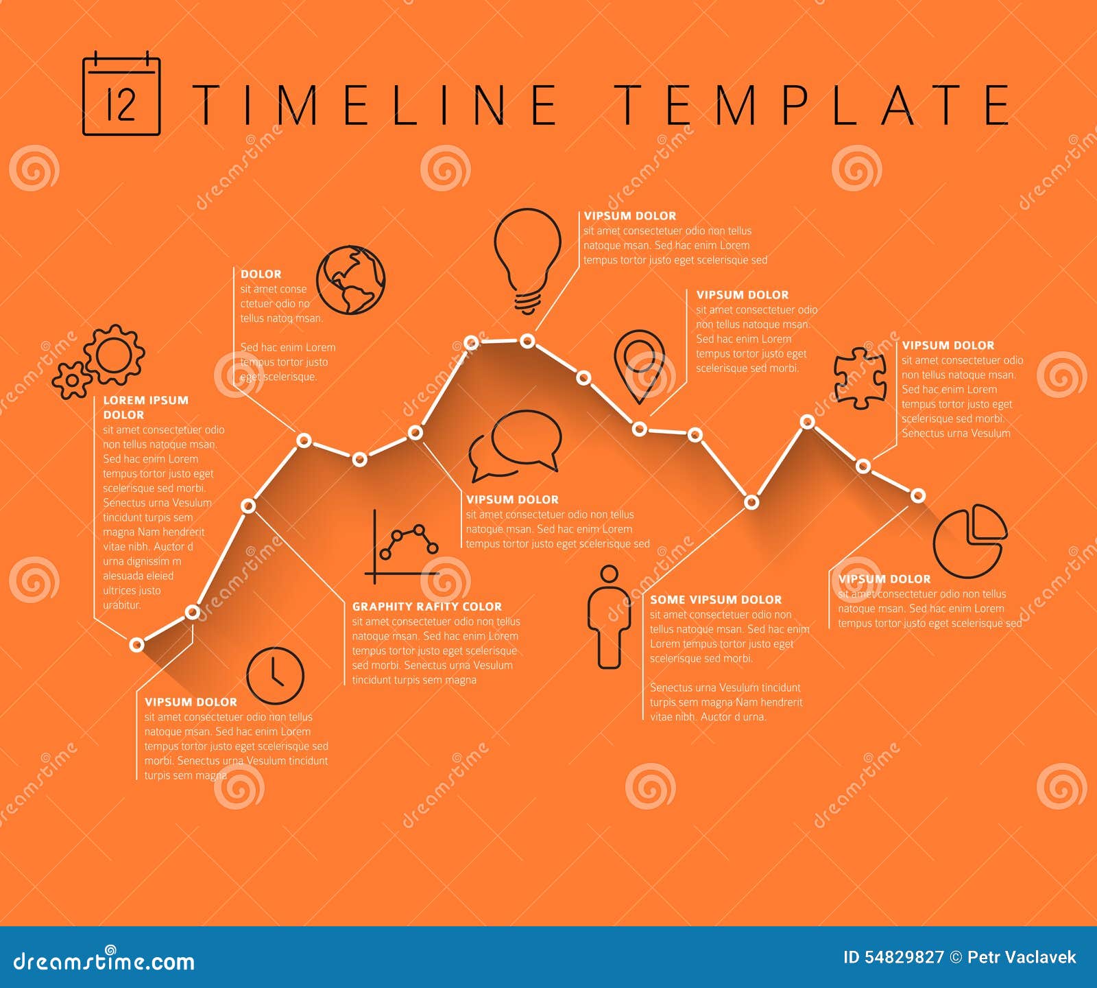 Infographic Timeline Report Template Stock Vector - Illustration of ...
