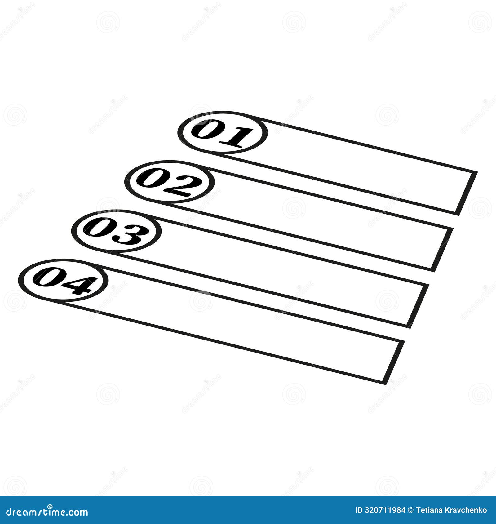 Infographic Timeline Steps. Four Numbered Labels. Black Outline Vector ...