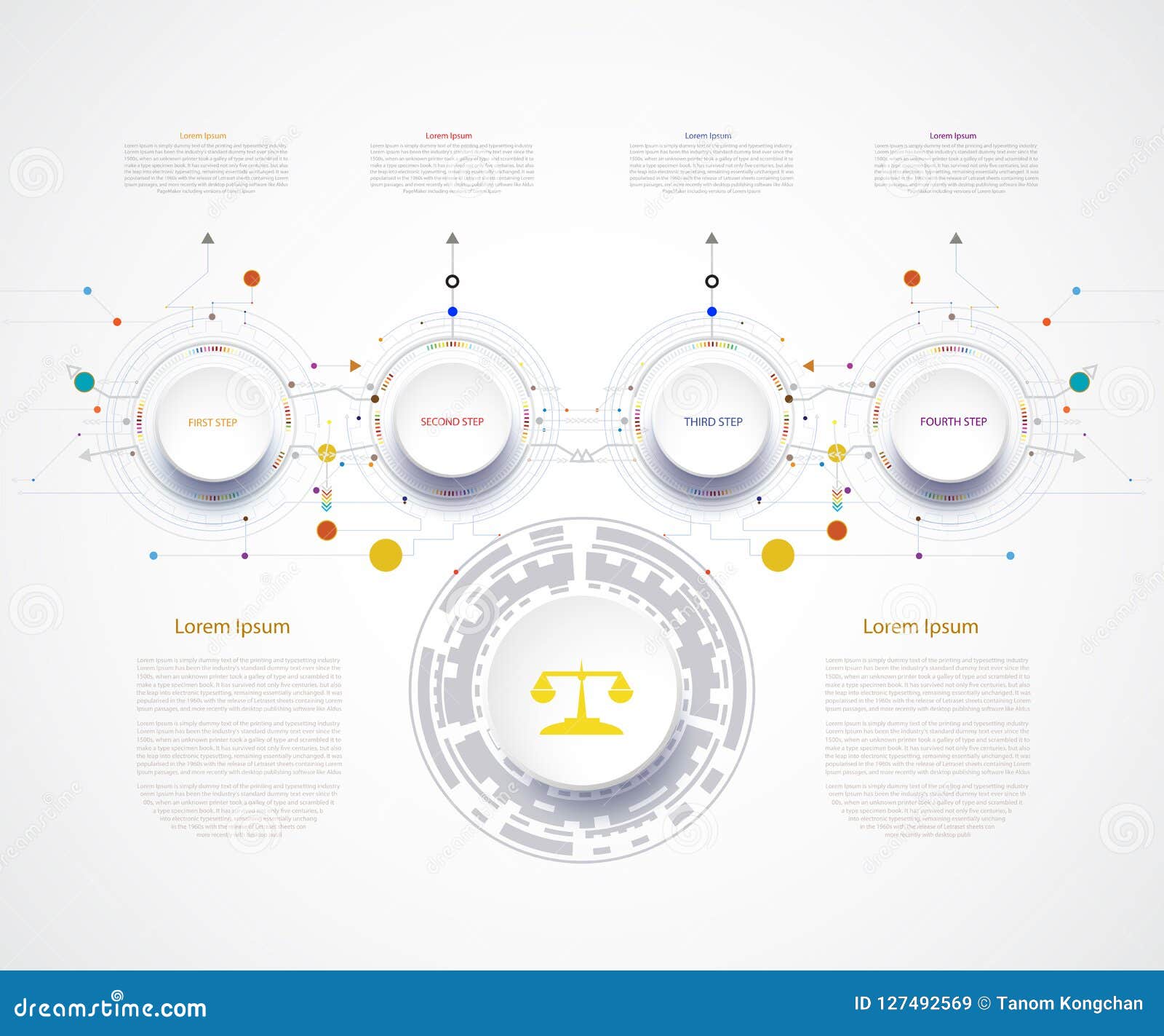 Infographic Timeline Technology Template with 3D and Step. Stock ...