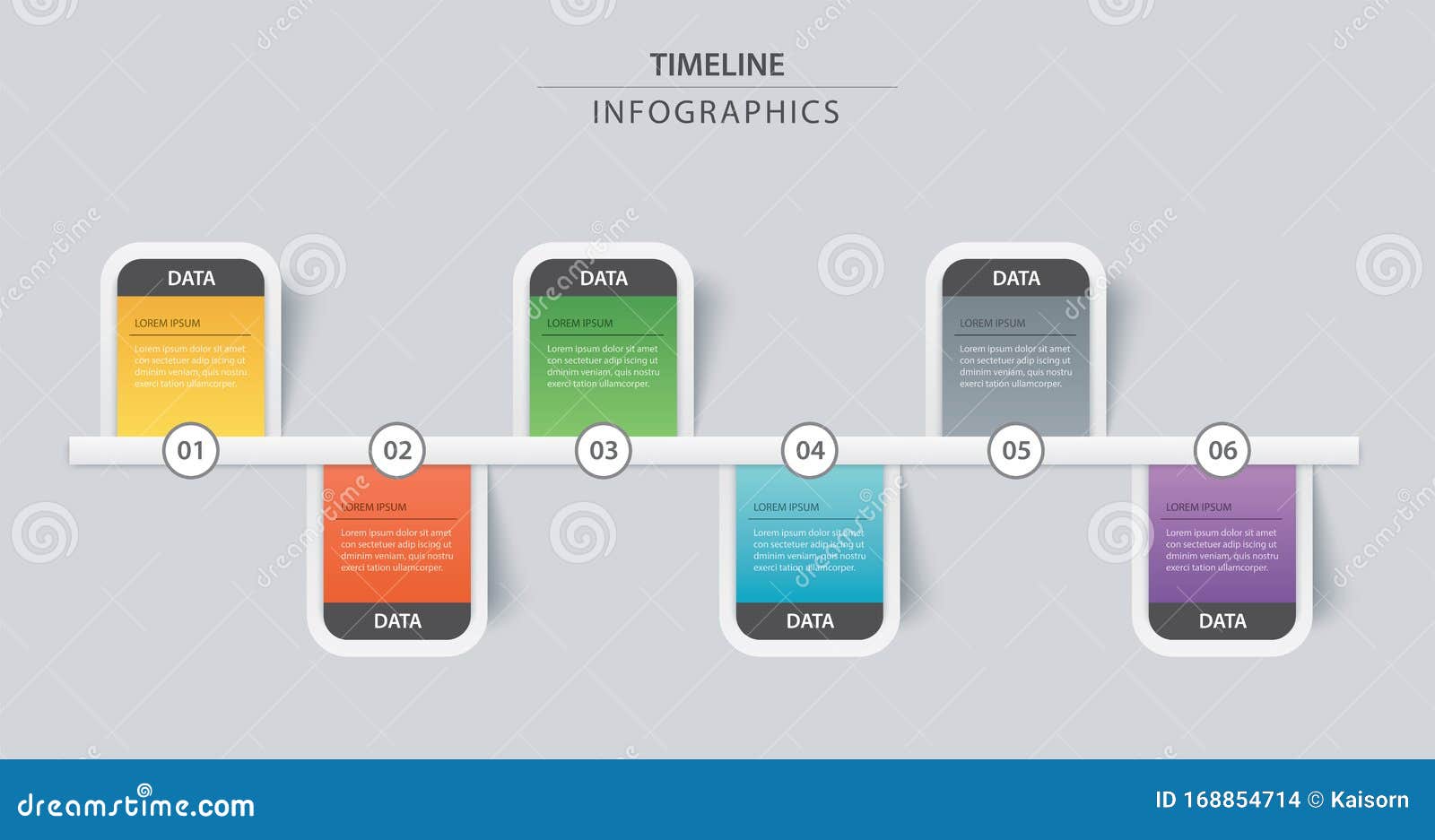 6 Infographic Timeline Template Business Concept.Vector Can Be Used for ...
