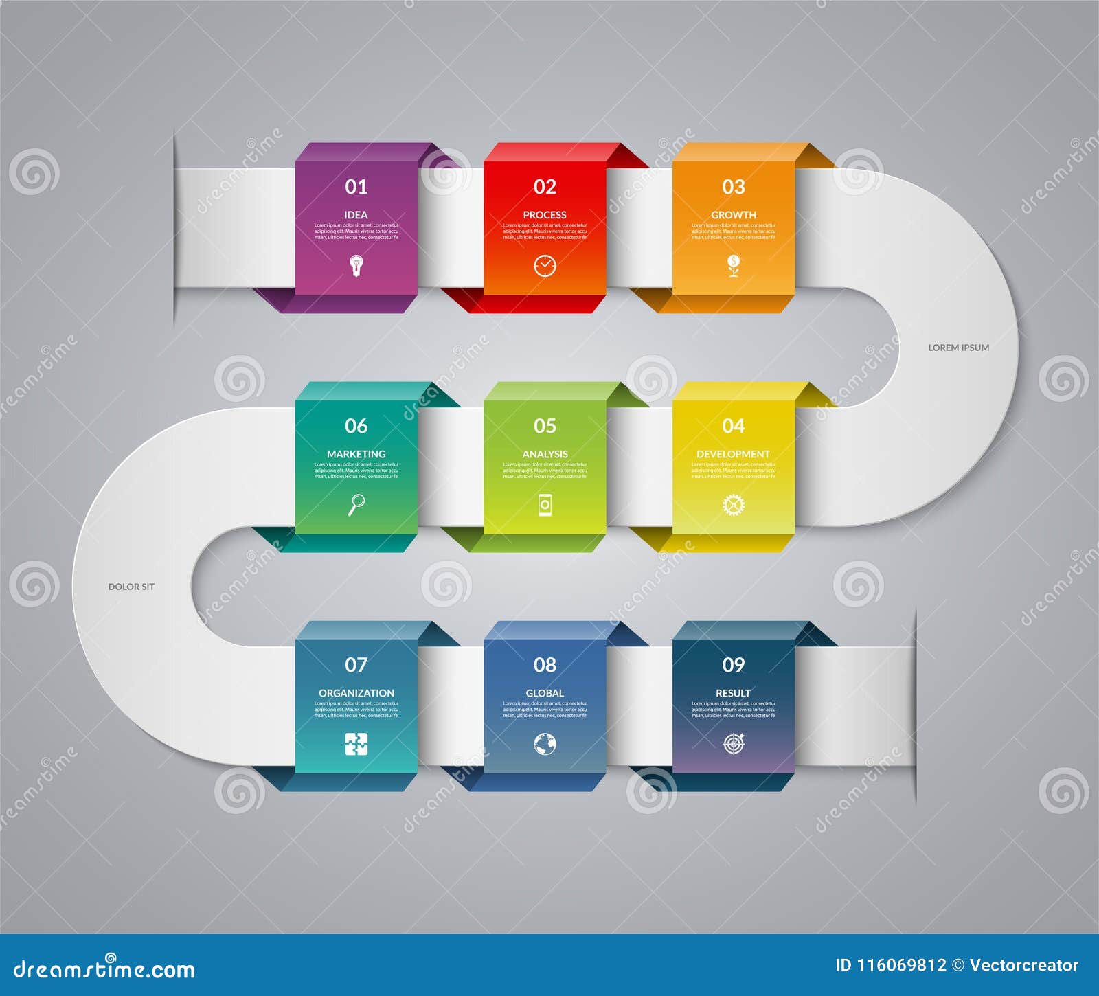 Infographic Timeline Template. Vector Banner Stock Vector ...