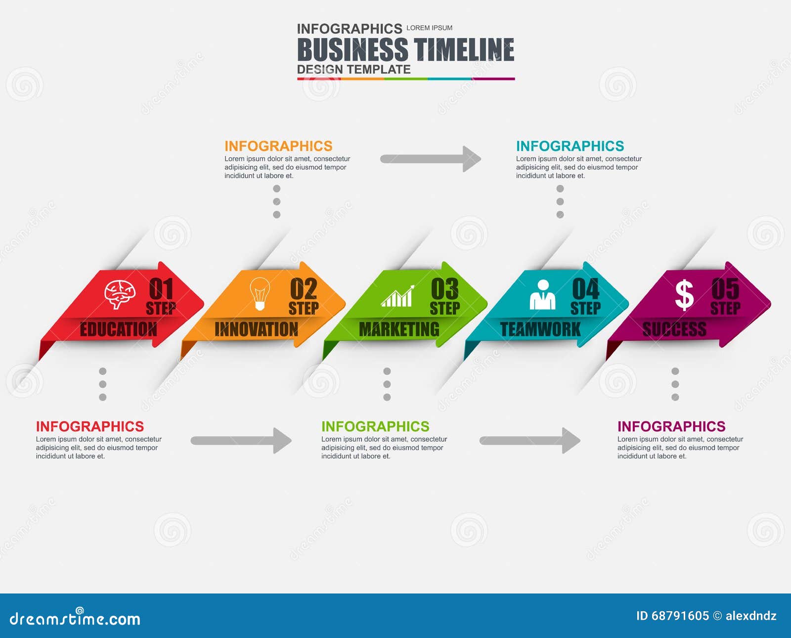 Infographic Timeline Vector Design Template Stock Vector - Illustration ...