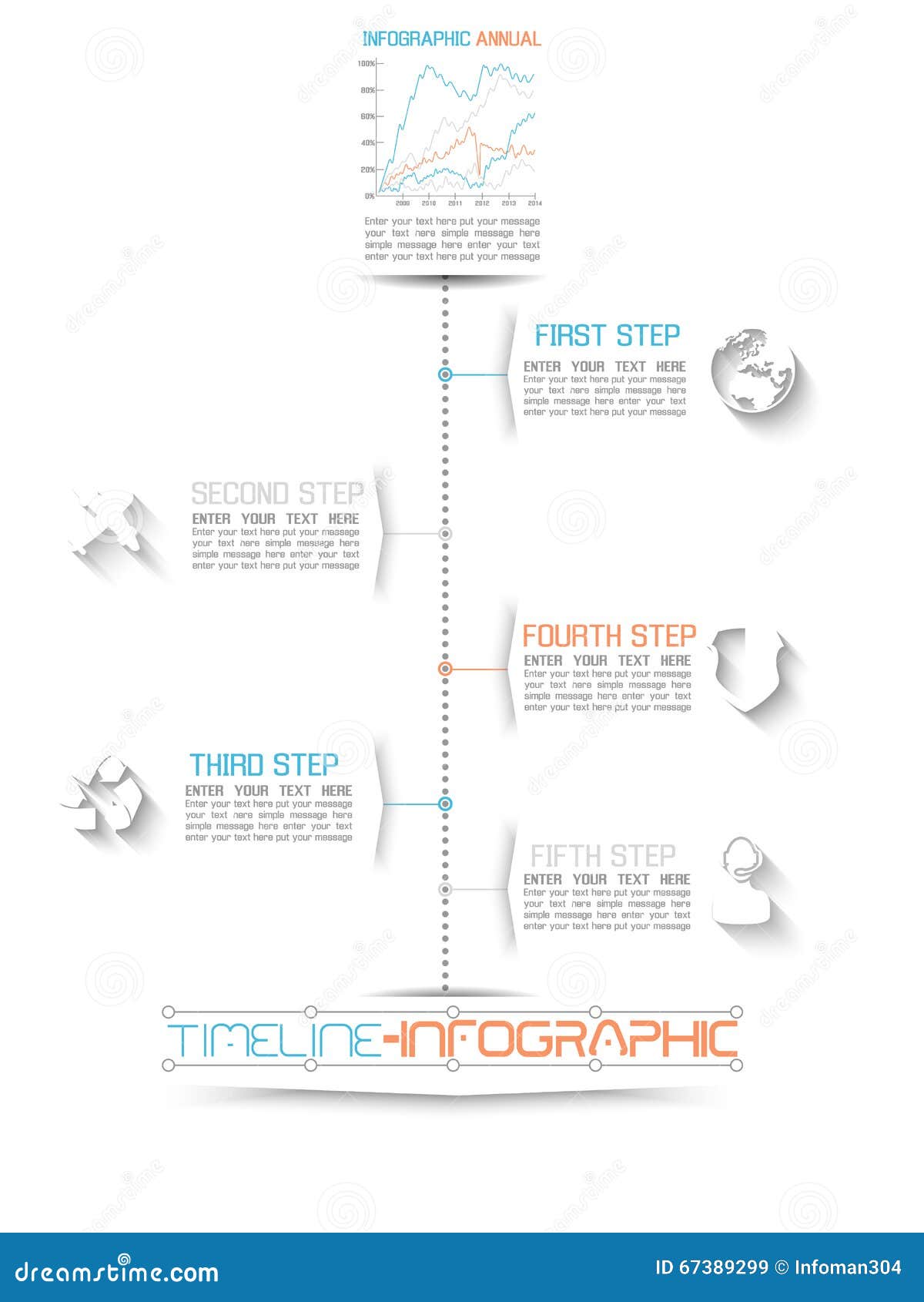 Infographic Timeline for Web Stock Vector - Illustration of link ...