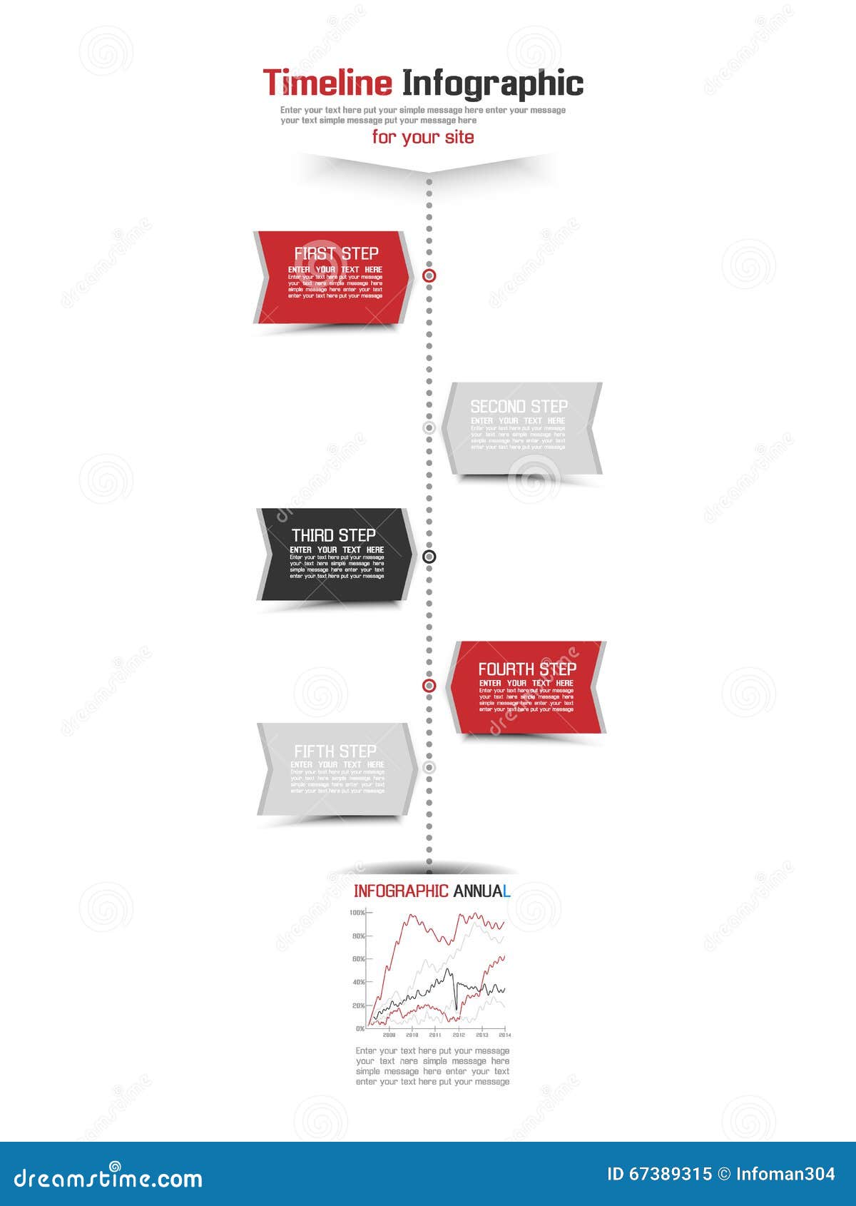 Infographic Timeline for Web Stock Vector - Illustration of circle ...
