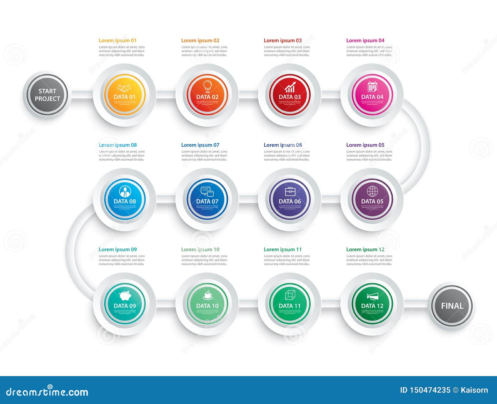 Infographic Timeline 1 Year or 12 Month Data Template Business Concept ... Infographic Timeline 1 Year or 12 Month Data Template Business Concept ...