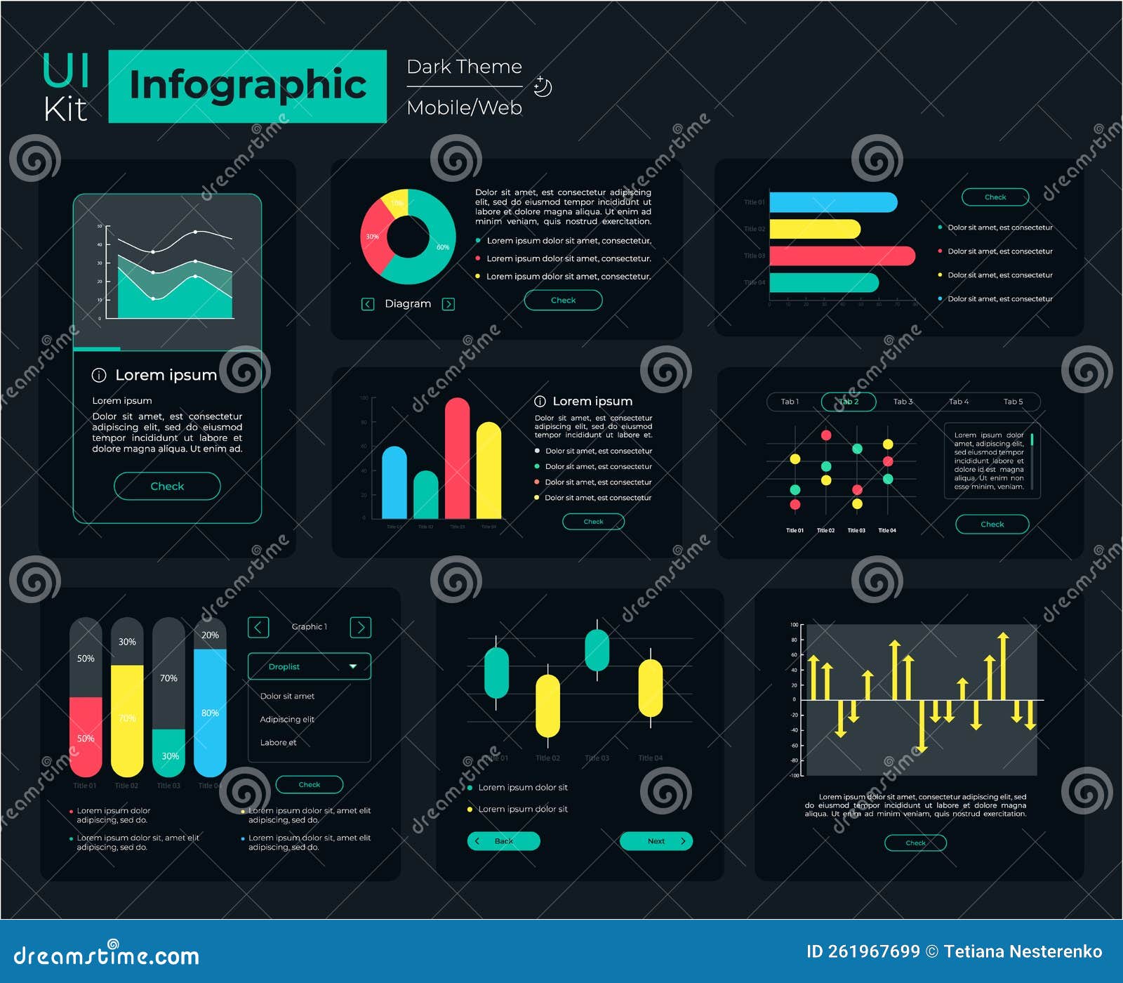 Infographic Tools UI Elements Kit Stock Vector - Illustration of visualization, sign: 261967699