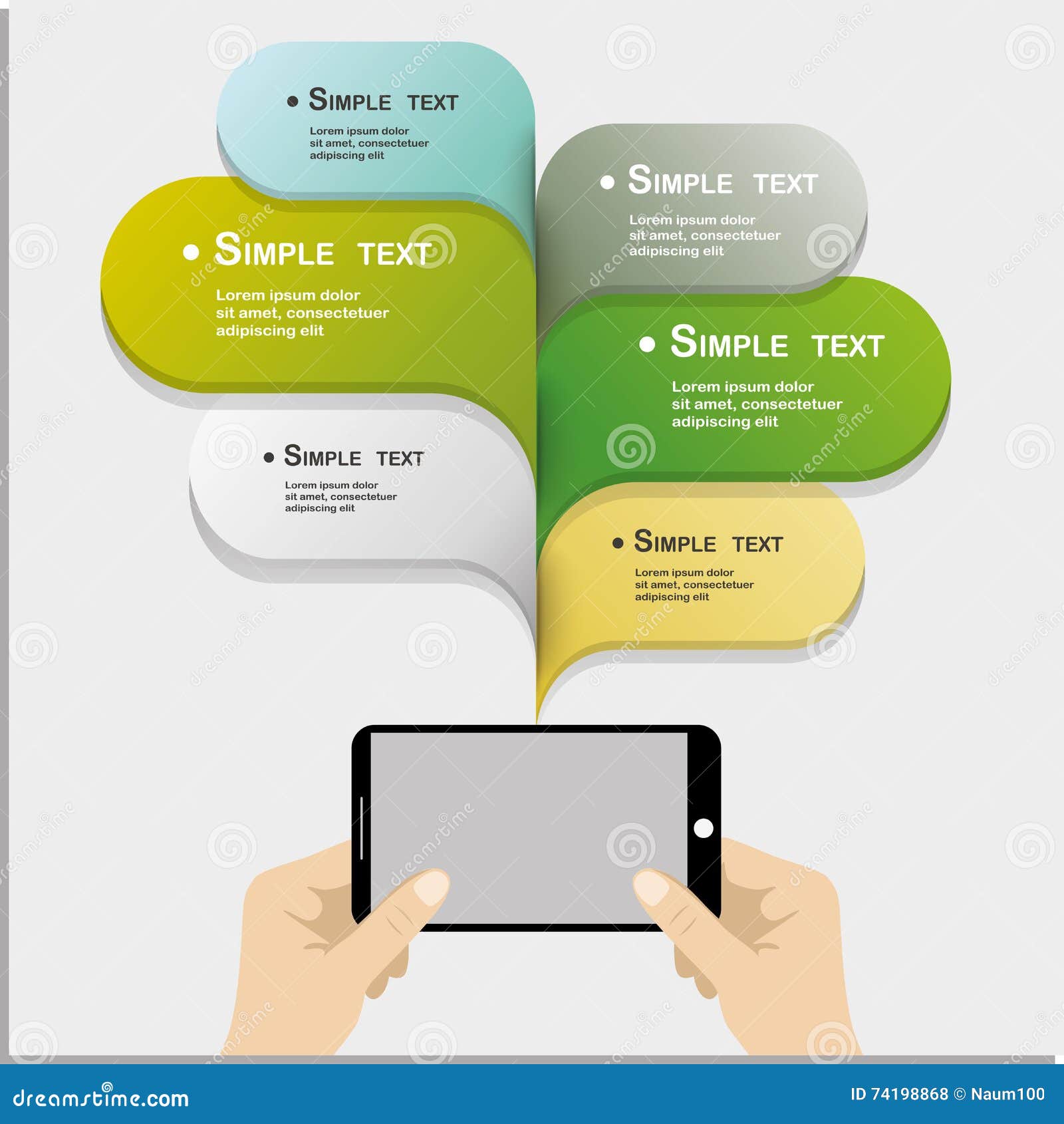 Infographic with a Touch Screen Smartphone Stock Vector - Illustration ...