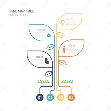 Infographic Tree Mind Map Diagram Template for Business. Connection and ...